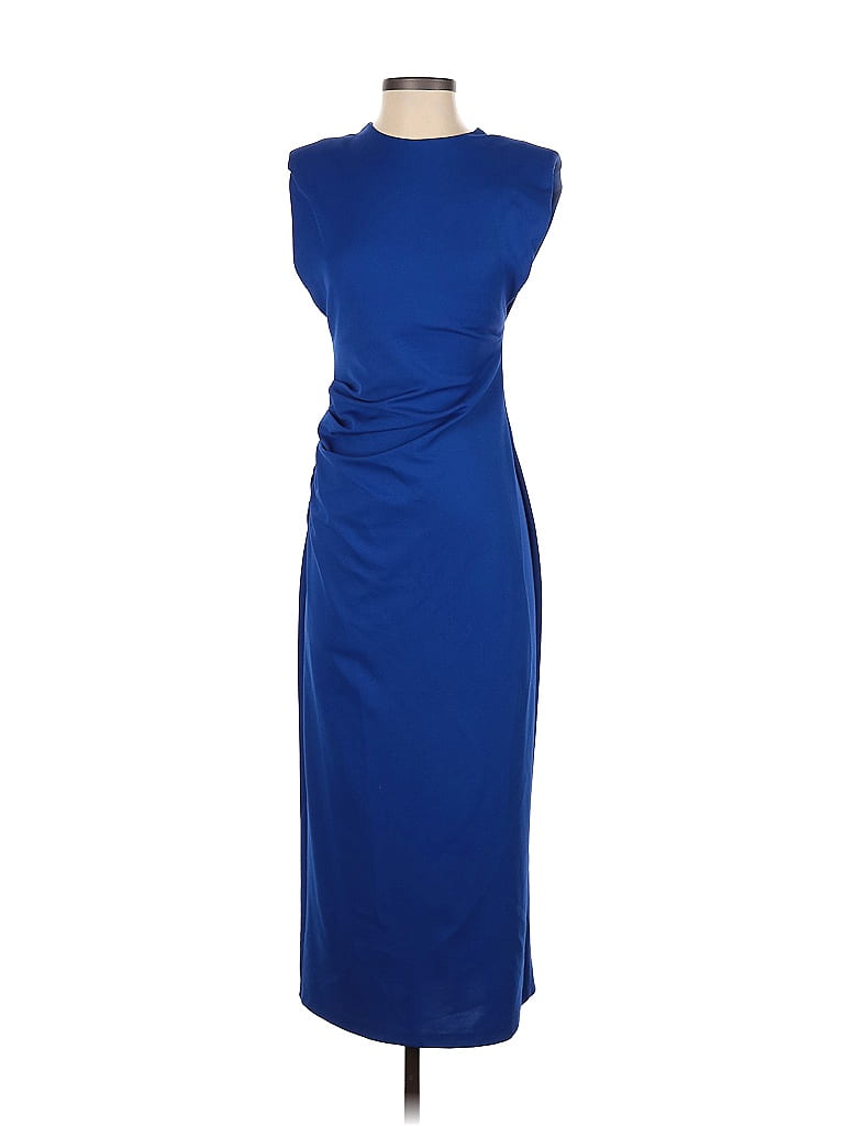 Zara Solid Sapphire Blue Casual Dress Size S 41 Off Thredup