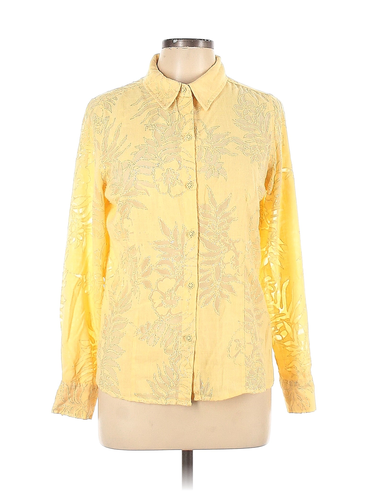 Sag Harbor Yellow Long Sleeve Button Down Shirt Size 10 36 Off Thredup