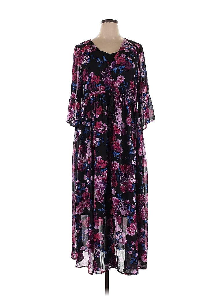 Torrid 100% Polyester Purple Casual Dress Size 1X Plus (1) (Plus) - 57% ...