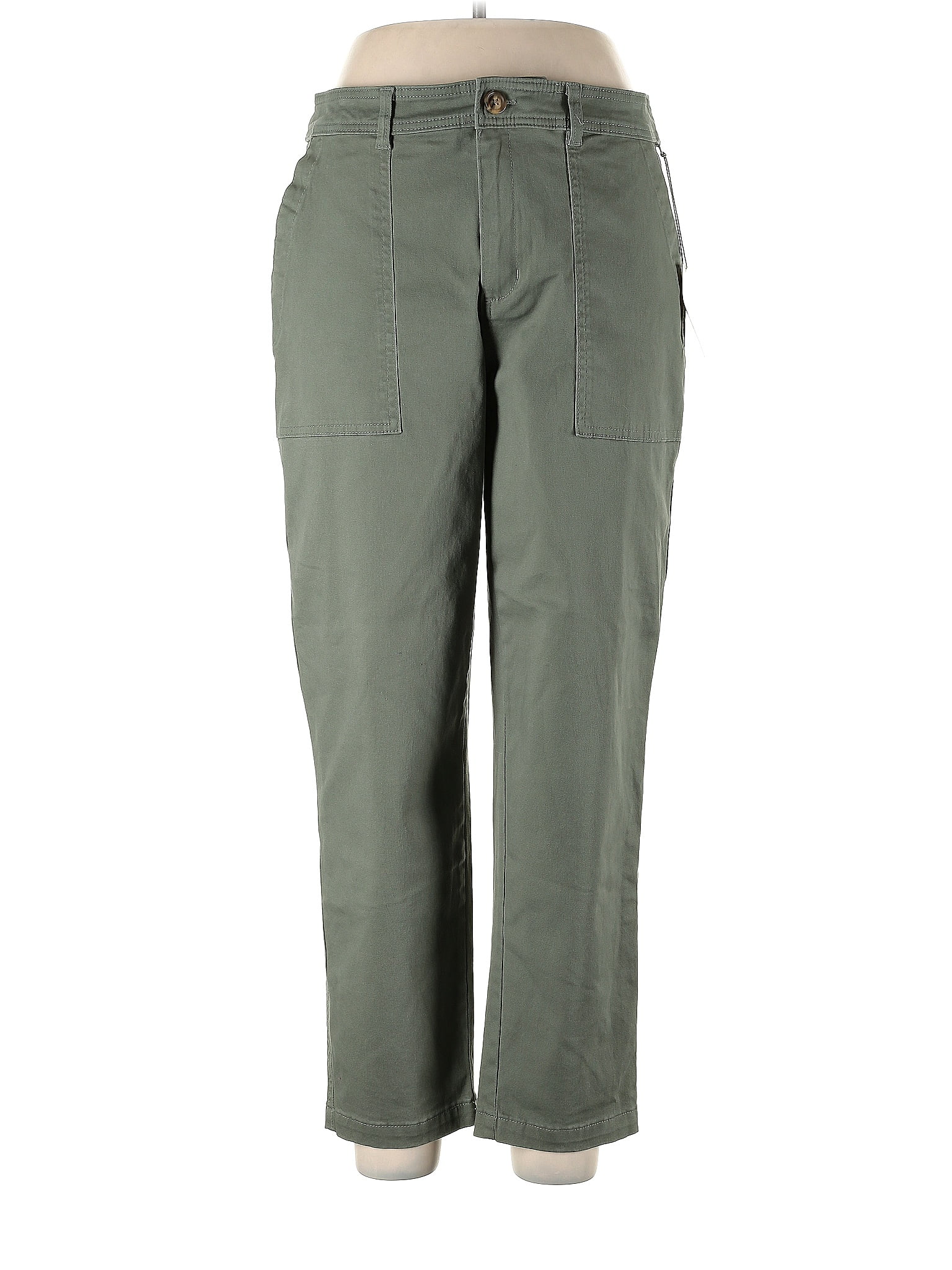 A New Day Solid Green Khakis Size 12 25 Off Thredup