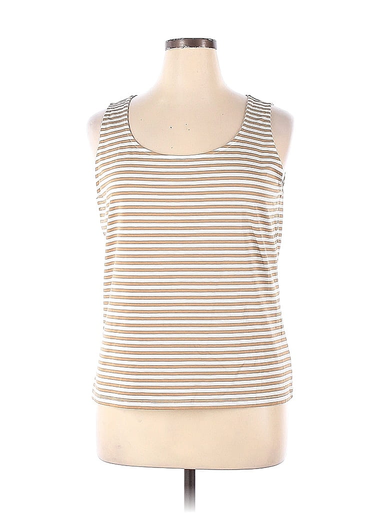 Talbots Stripes Ivory Tank Top Size XL - 63% off | thredUP