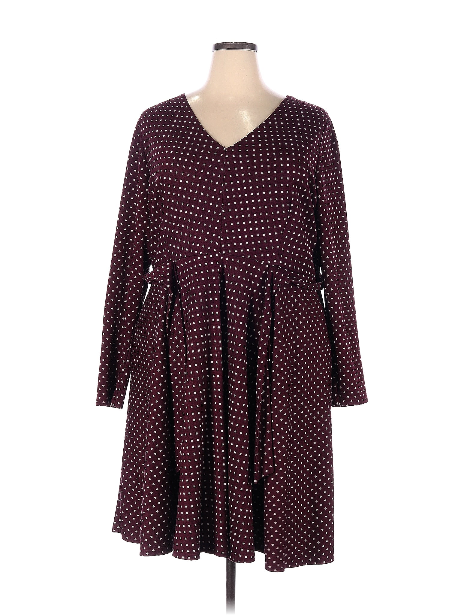 Hutch Polka Dots Maroon Burgundy Casual Dress Size 2X (Plus) - 74% off ...