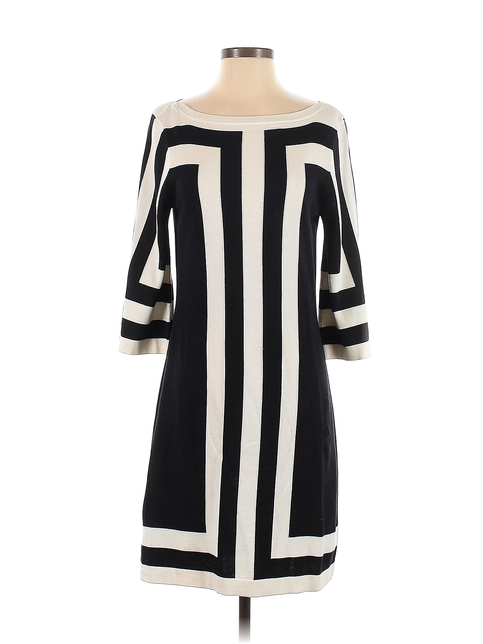 Trina Turk Color Block Stripes Multi Color Black Casual Dress Size M ...