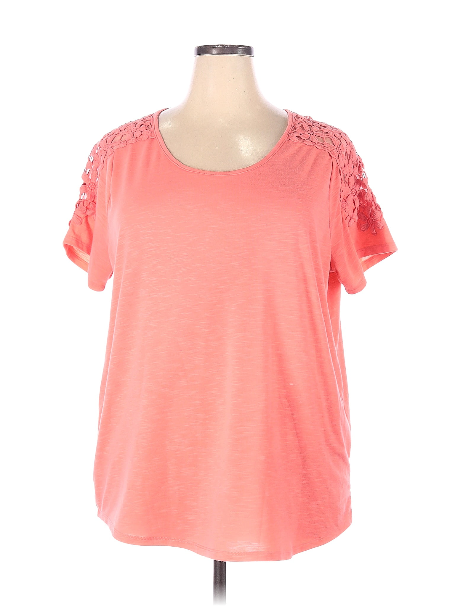Cj Banks Pink Short Sleeve Top Size 2X (Plus) - 71% off | thredUP