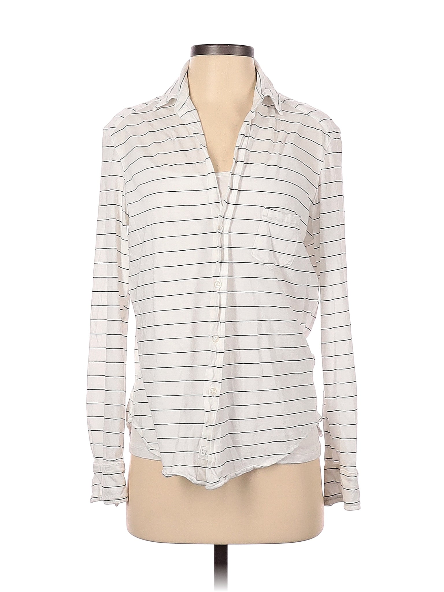 Frank & Eileen 100% Cotton Stripes White Ivory Long Sleeve Button-Down Shirt Size XS - 78% off ...