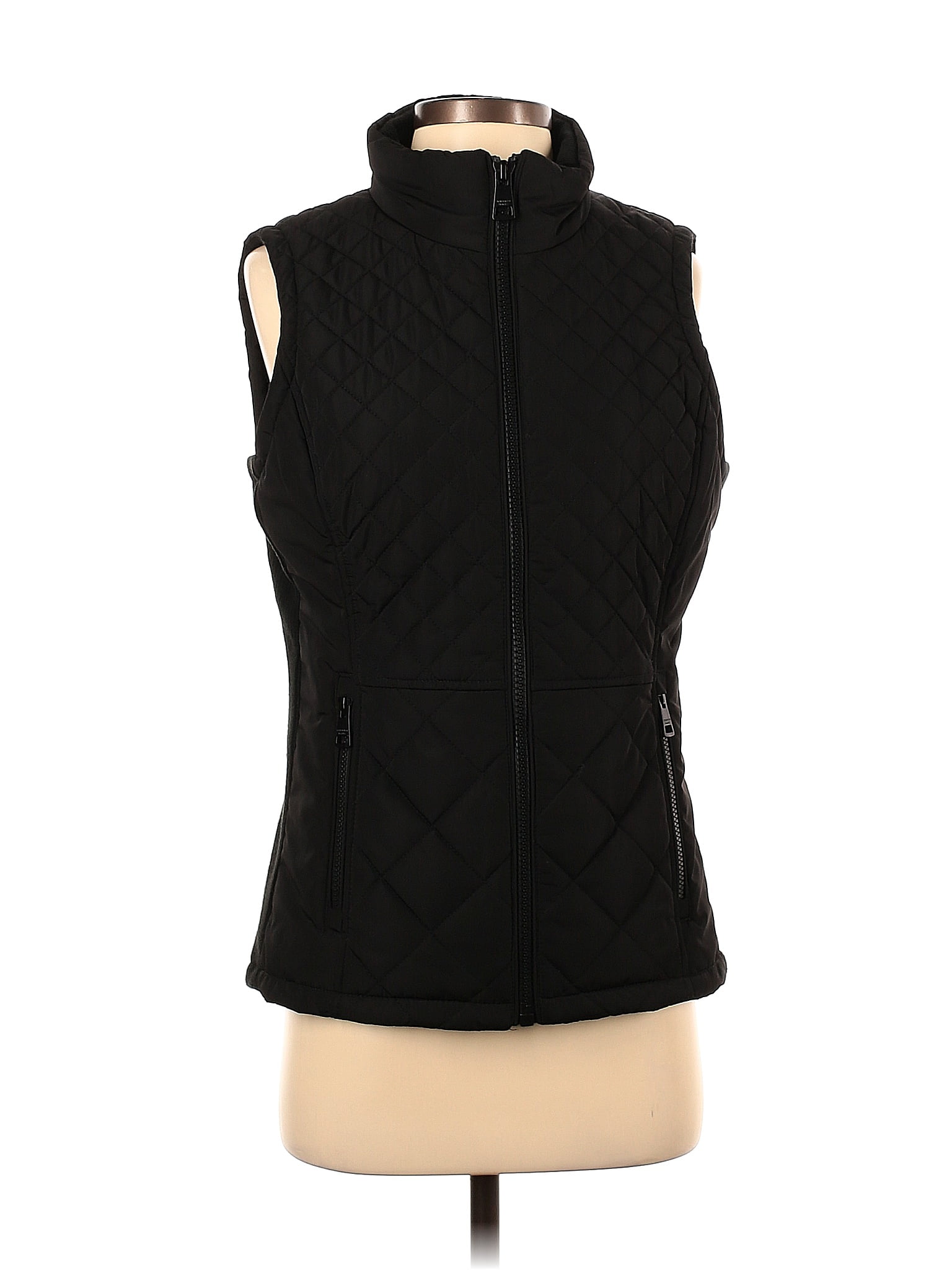 Andrew Marc 100% Polyester Black Vest Size S - 80% off | thredUP