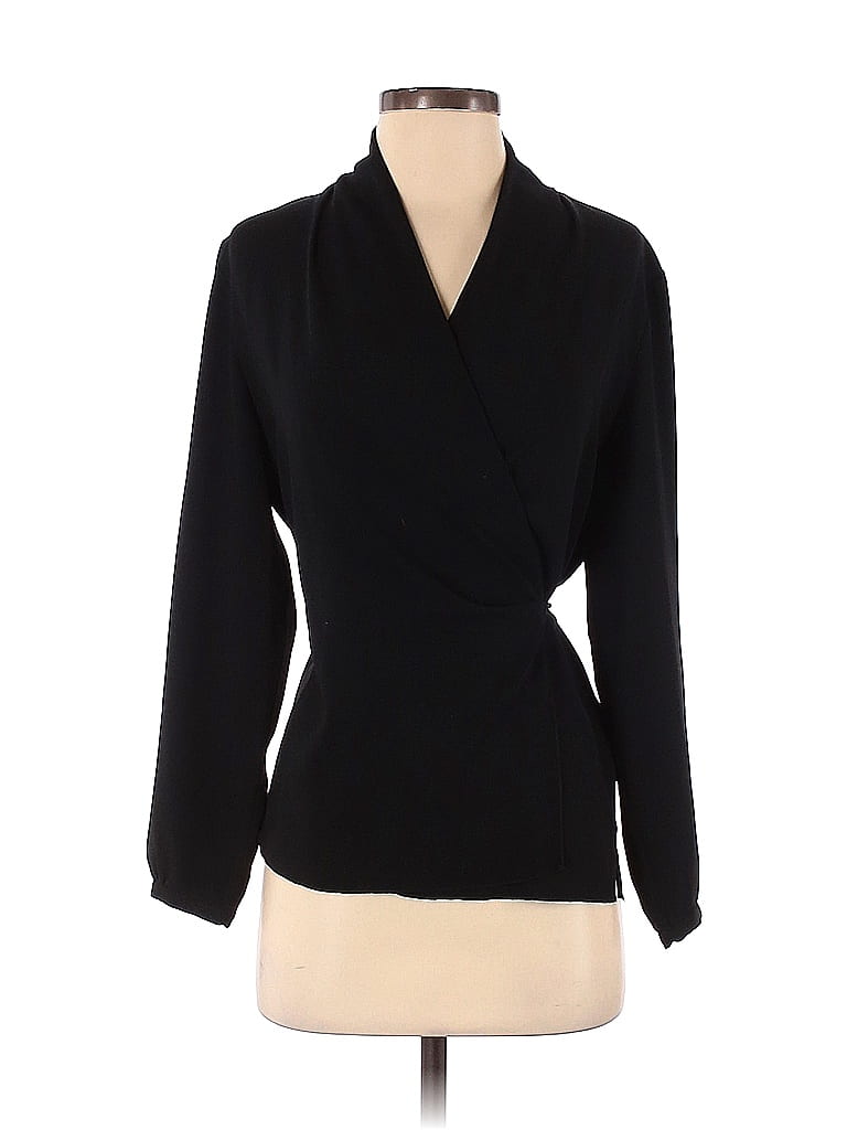 Wilfred 100 Polyester Solid Black Long Sleeve Blouse Size S 84 Off