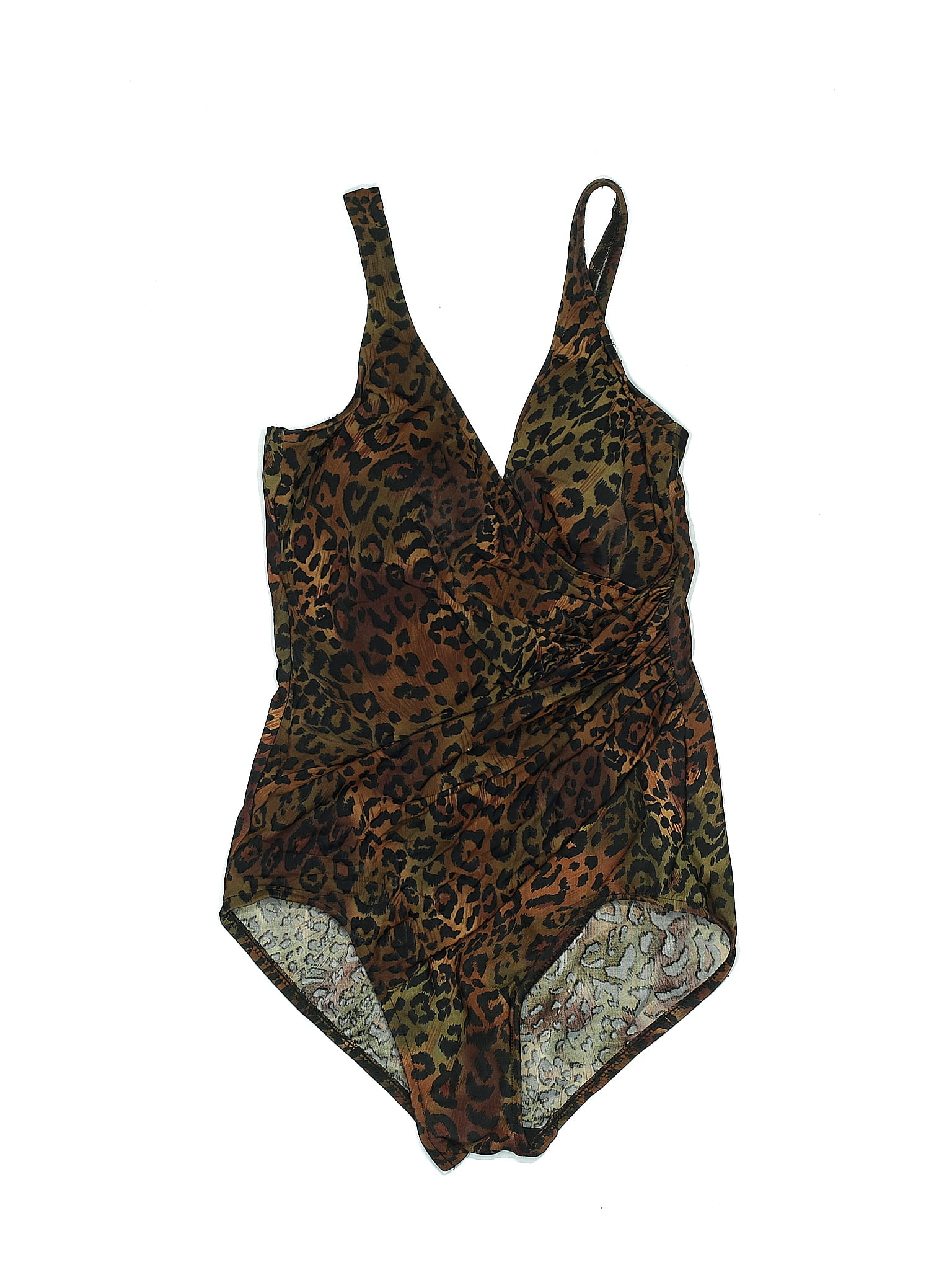 Miraclesuit Leopard Print Multi Color Brown One Piece Swimsuit Size 10 ...
