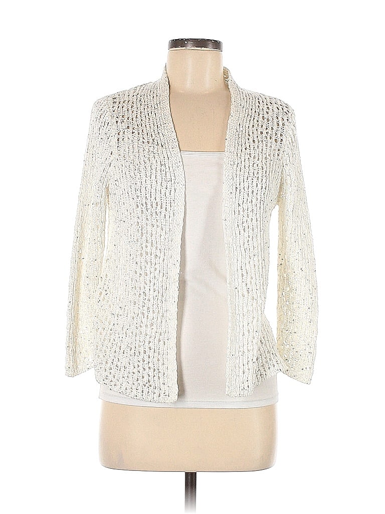 Grace Elements Color Block Solid Ivory Cardigan Size M - 62% off | thredUP