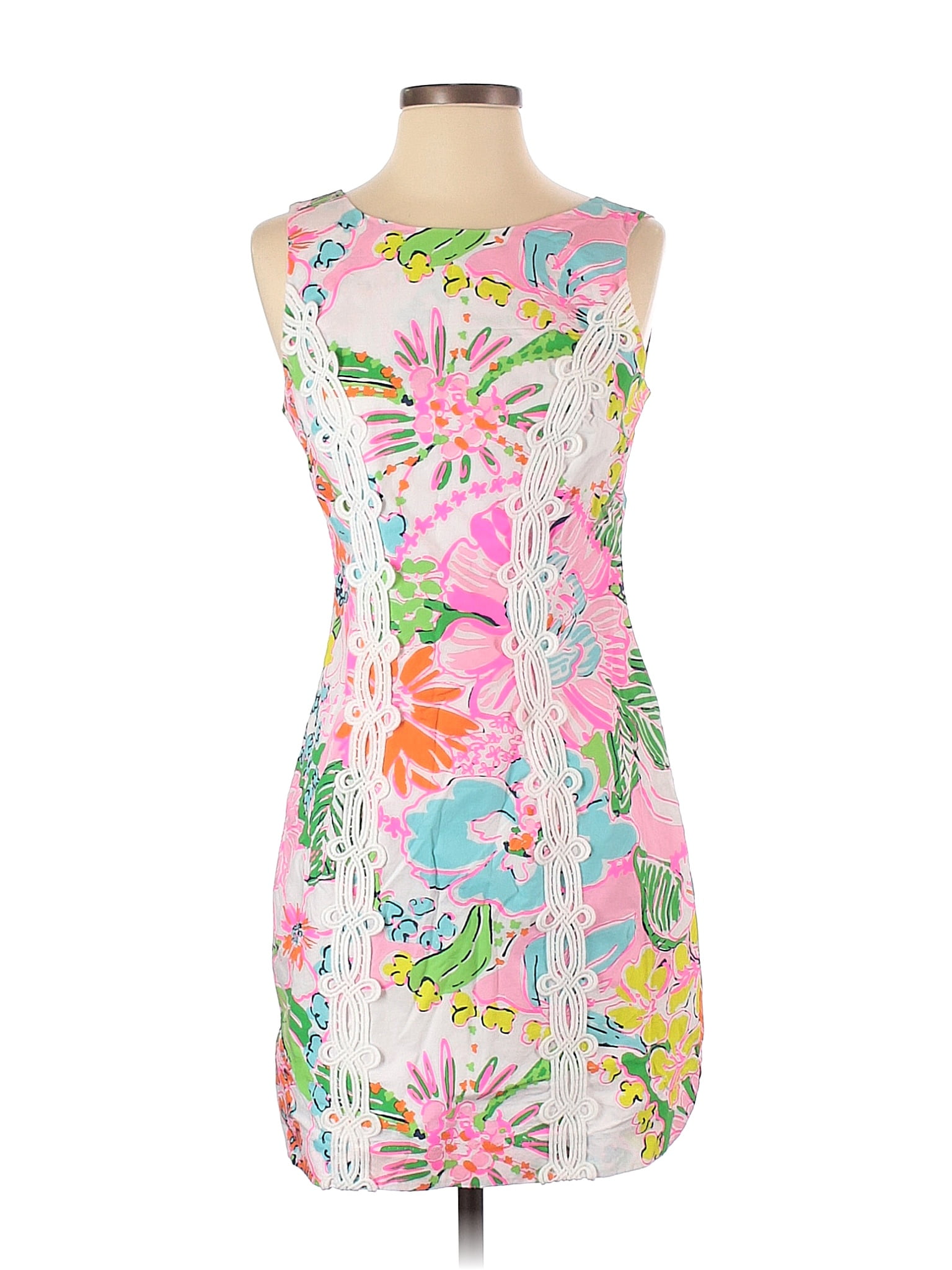 Lilly Pulitzer For Target 100 Cotton Floral Pink Casual Dress Size 6