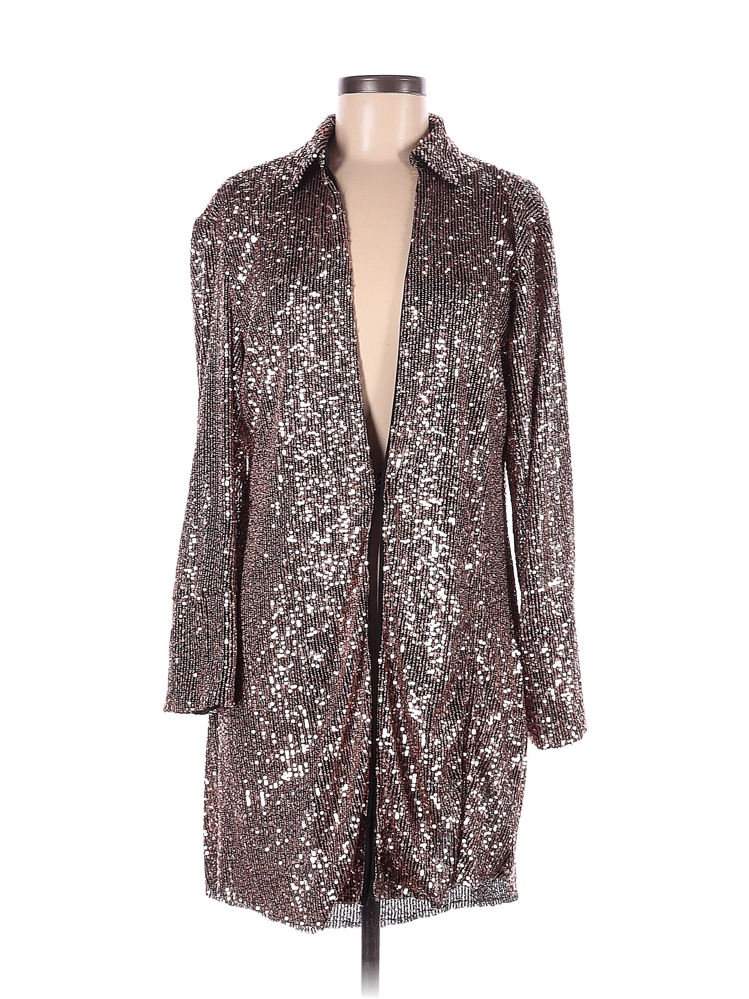 ASOS Leopard Print Metallic Silver Jacket Size 8 - 57% off | thredUP