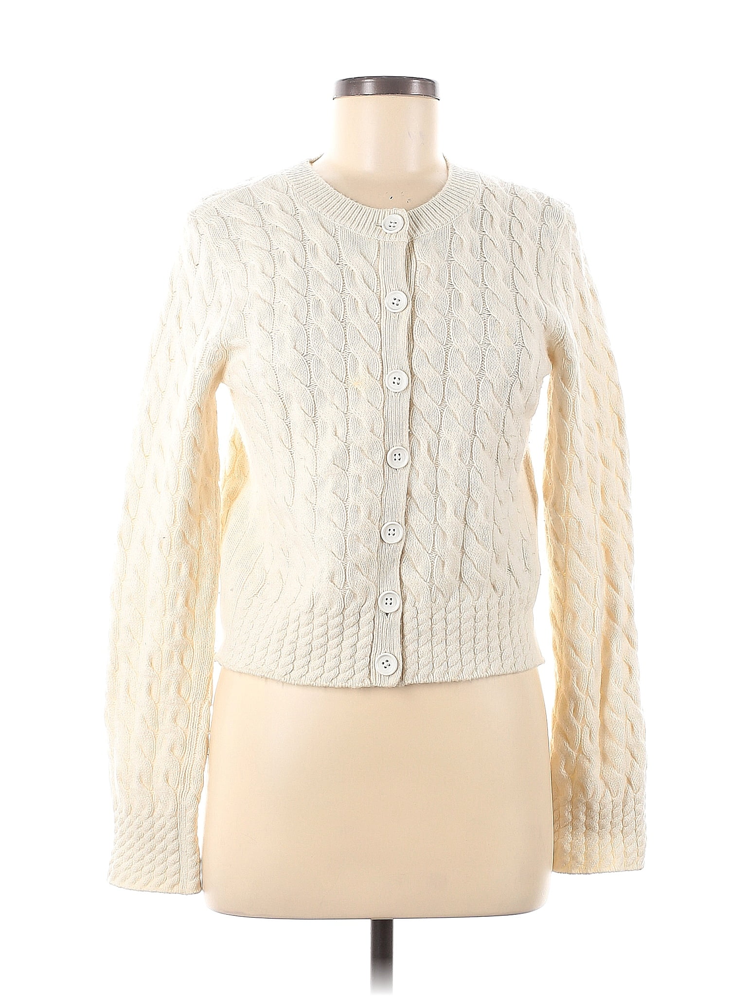 Club Monaco Color Block Solid Ivory Cardigan Size M - 74% off | thredUP