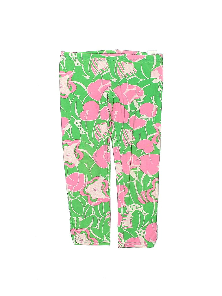 Lilly Pulitzer 100 Cotton Floral Green Leggings Size 4 63 Off Thredup