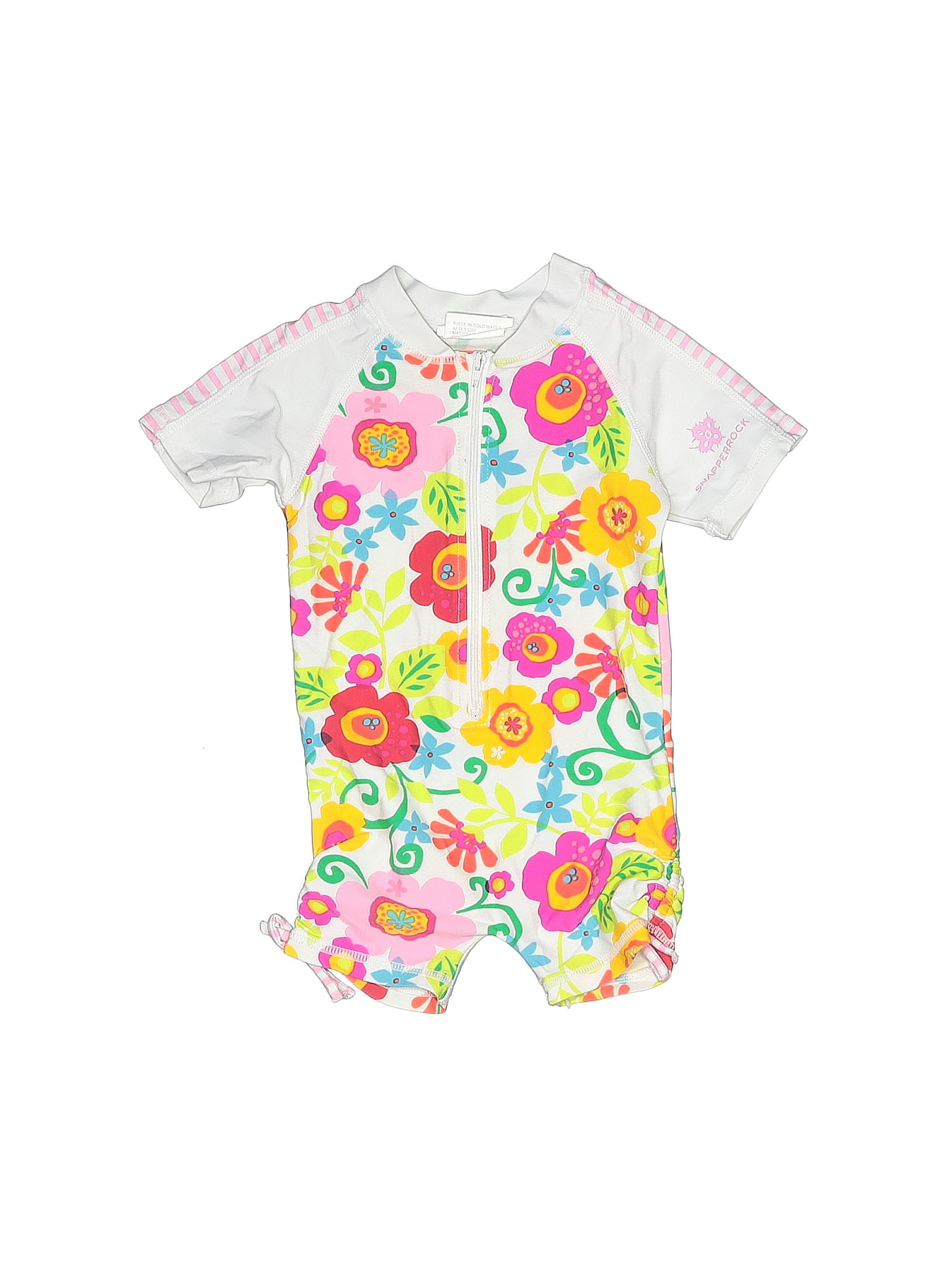 Snapper Rock Floral White Pink One Piece Swimsuit Newborn - 6 mo - 18% ...