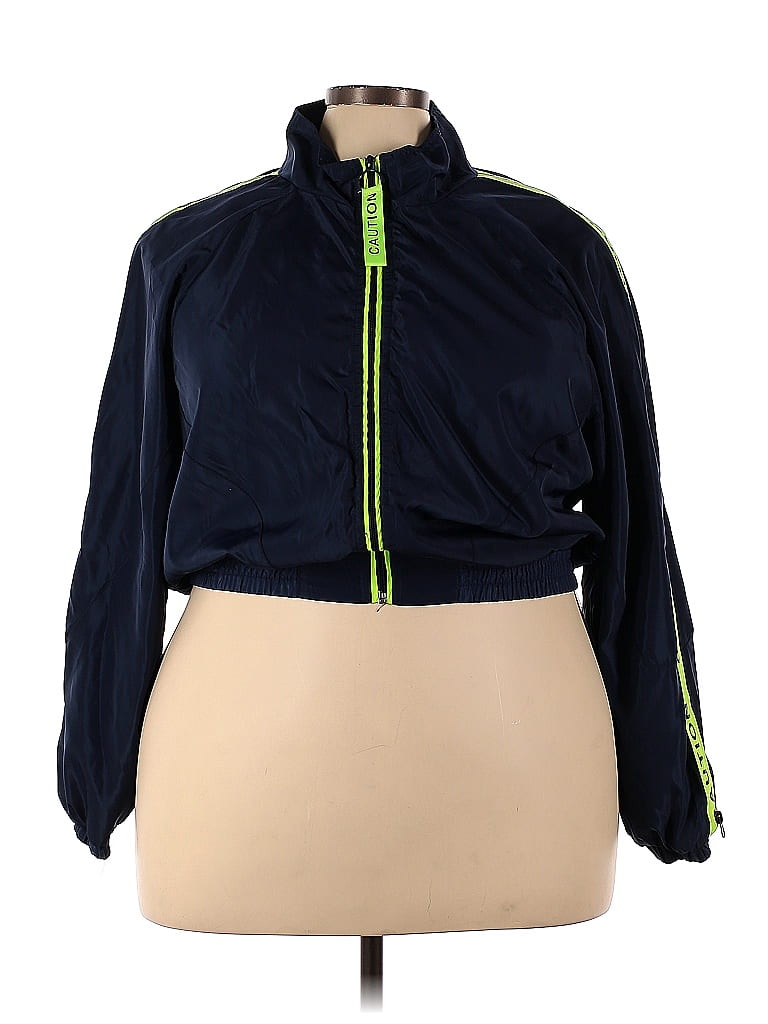 Ashley Stewart 100% Polyester Solid Navy Blue Track Jacket Size 22 - 24 ...
