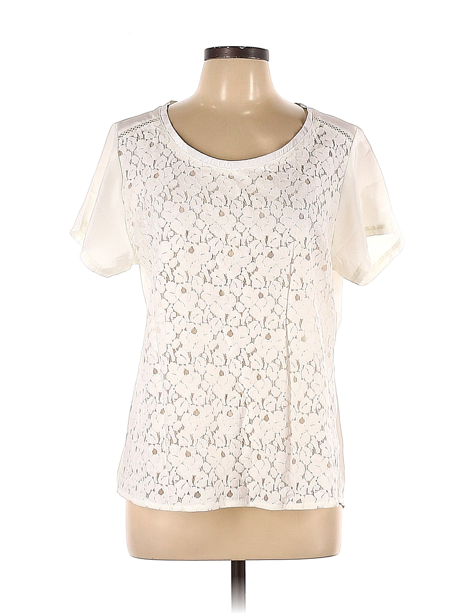 Ruby Ribbon Ivory Short Sleeve Blouse Size L - 76% off | thredUP