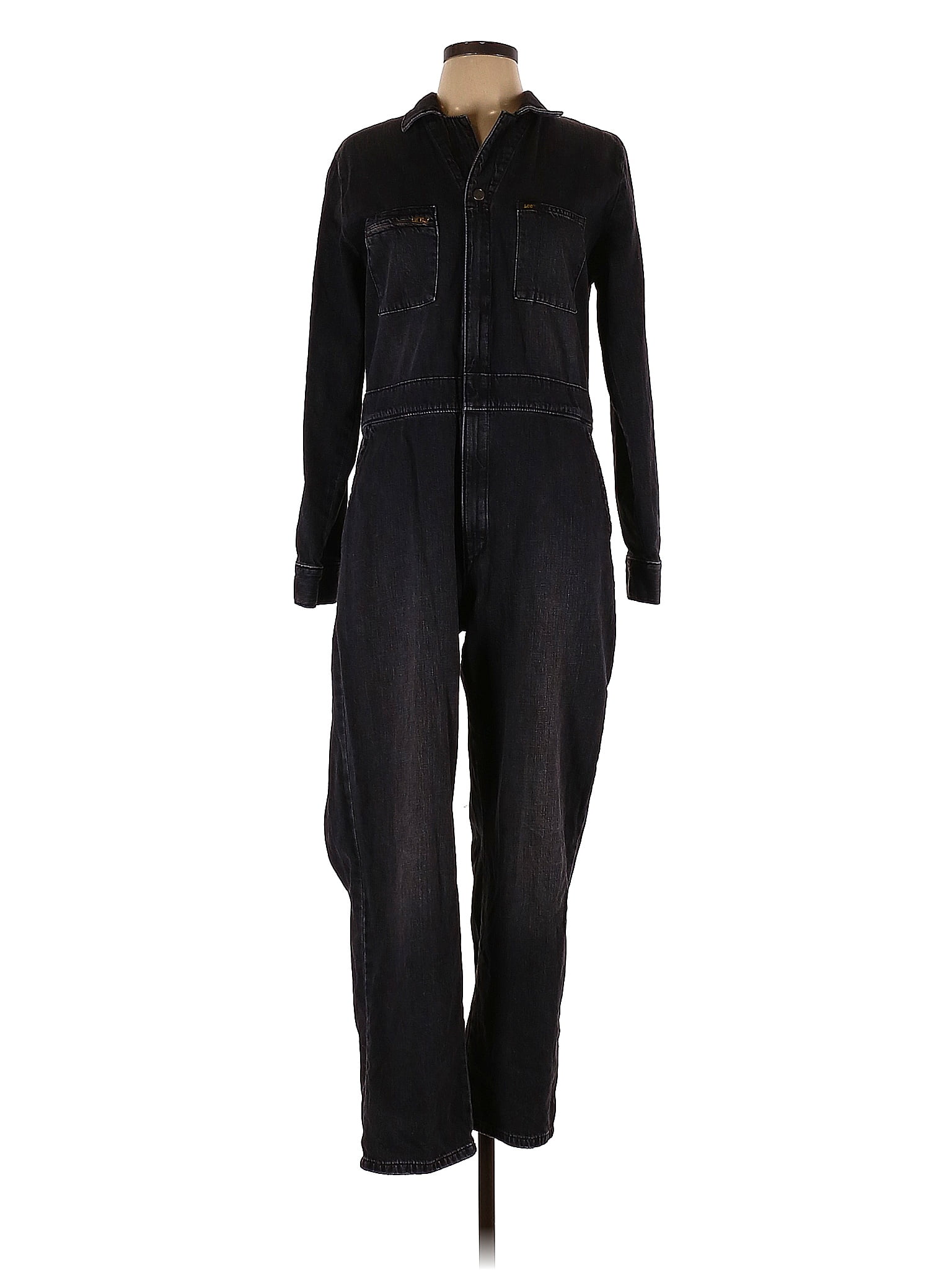 Lee 100% Cotton Solid Black Jumpsuit Size L - 52% off | thredUP