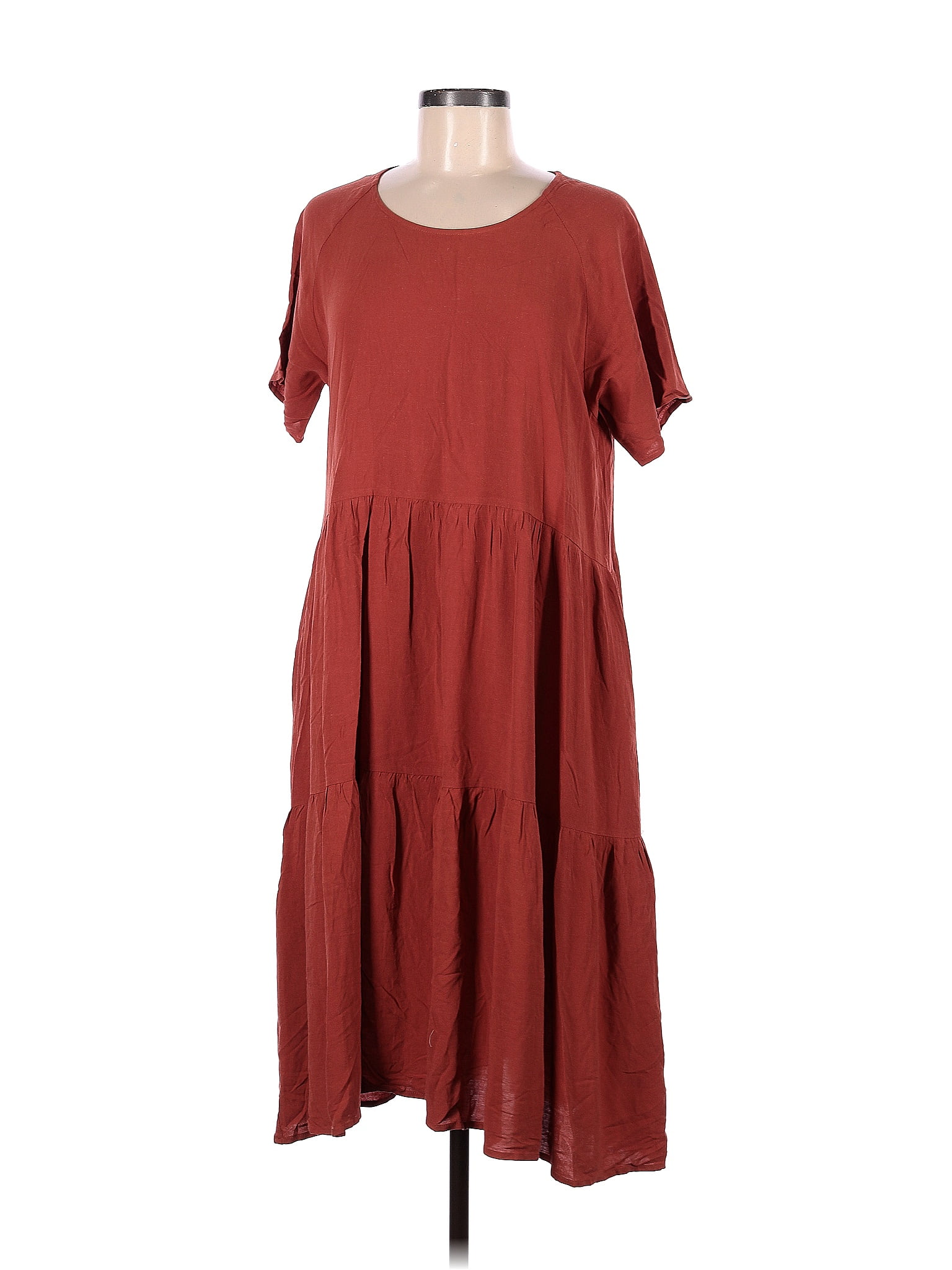 Tea n Rose Solid Burnt Orange Burgundy Casual Dress Size M - 44% off ...