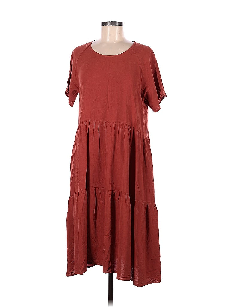 Tea n Rose Solid Burnt Orange Burgundy Casual Dress Size M - 44% off ...