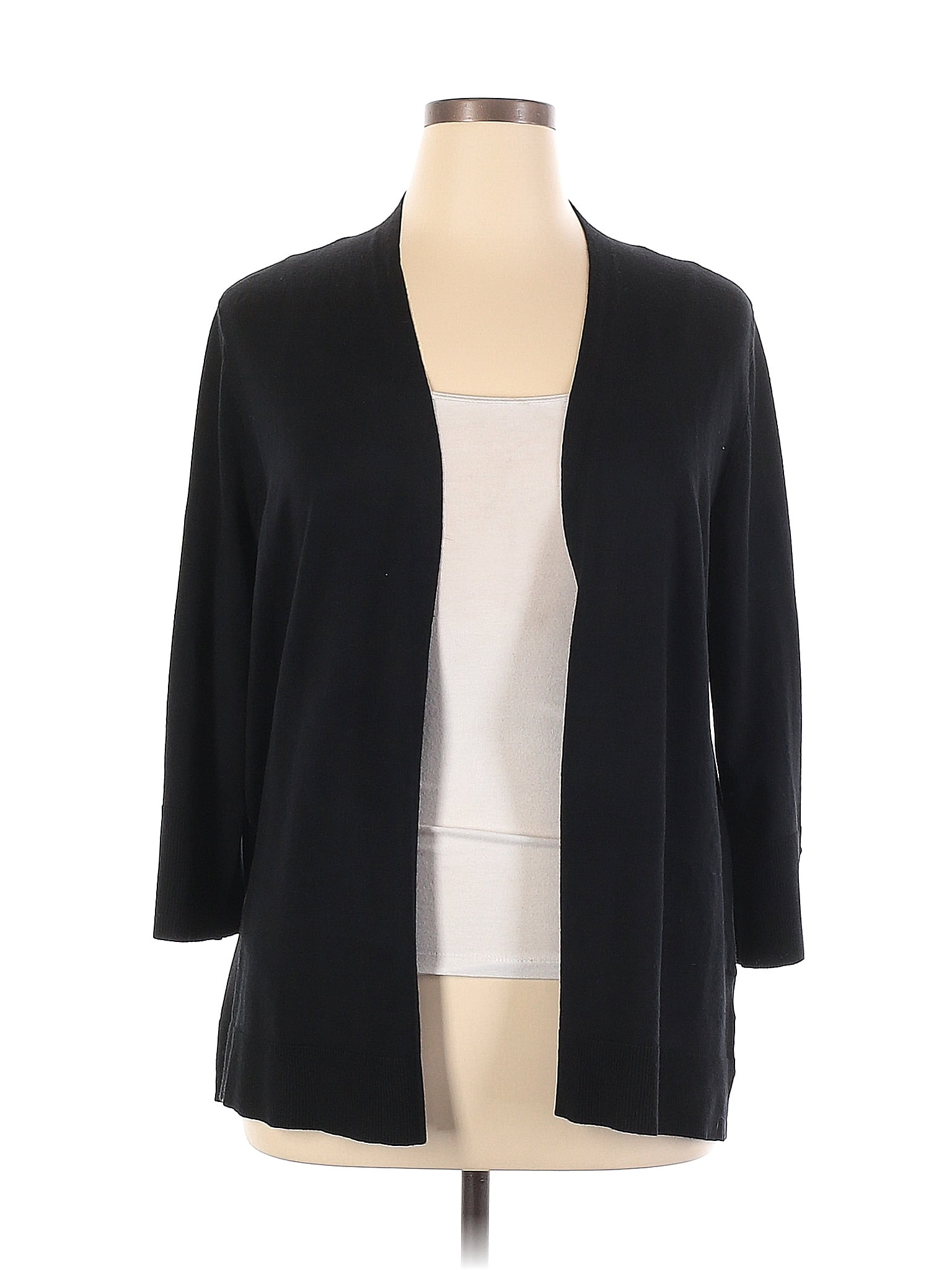 Cyrus Color Block Solid Black Cardigan Size XL - 60% off | thredUP