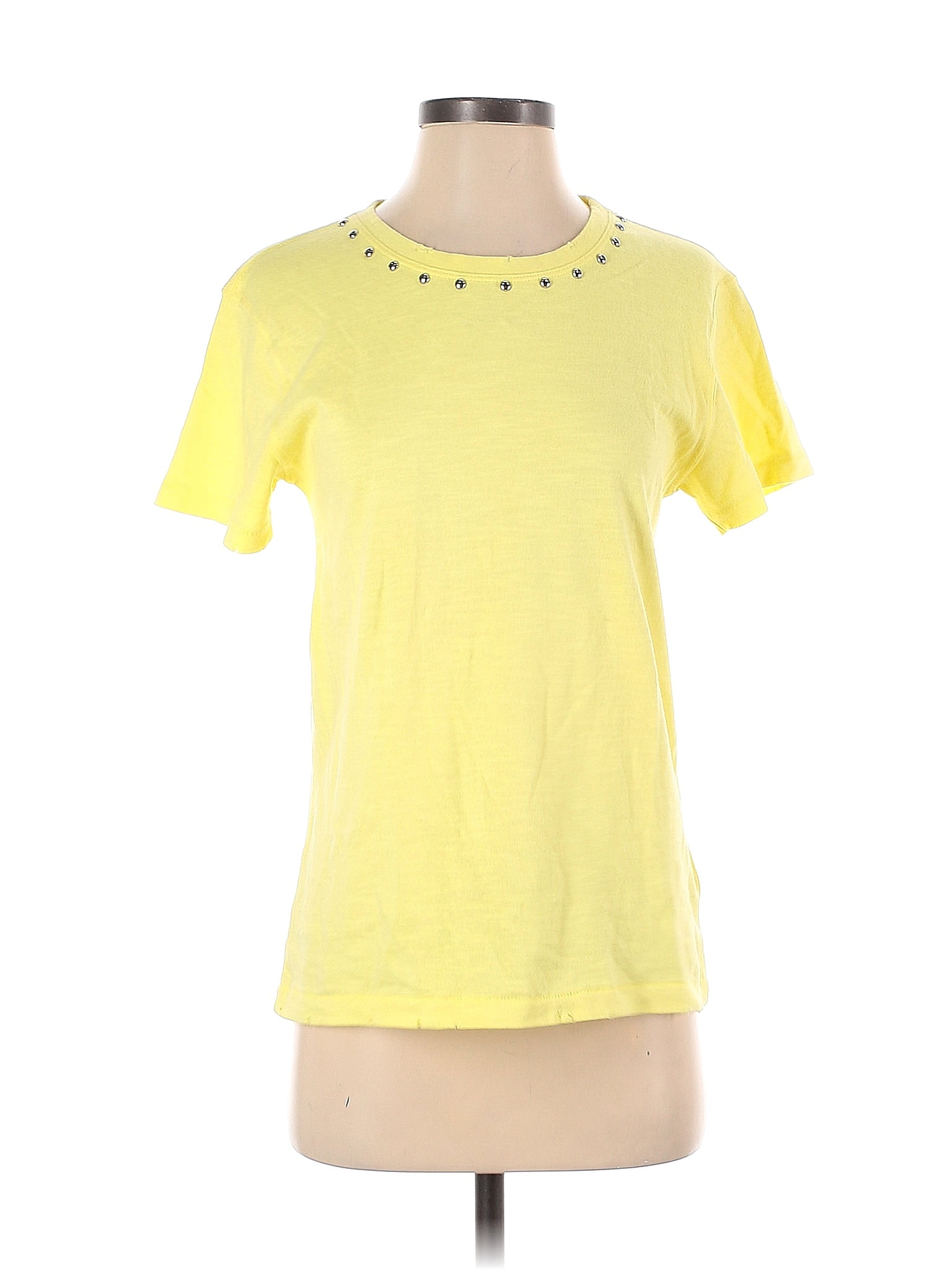 Current Elliott 100 Cotton Yellow Short Sleeve T Shirt Size Xs 0