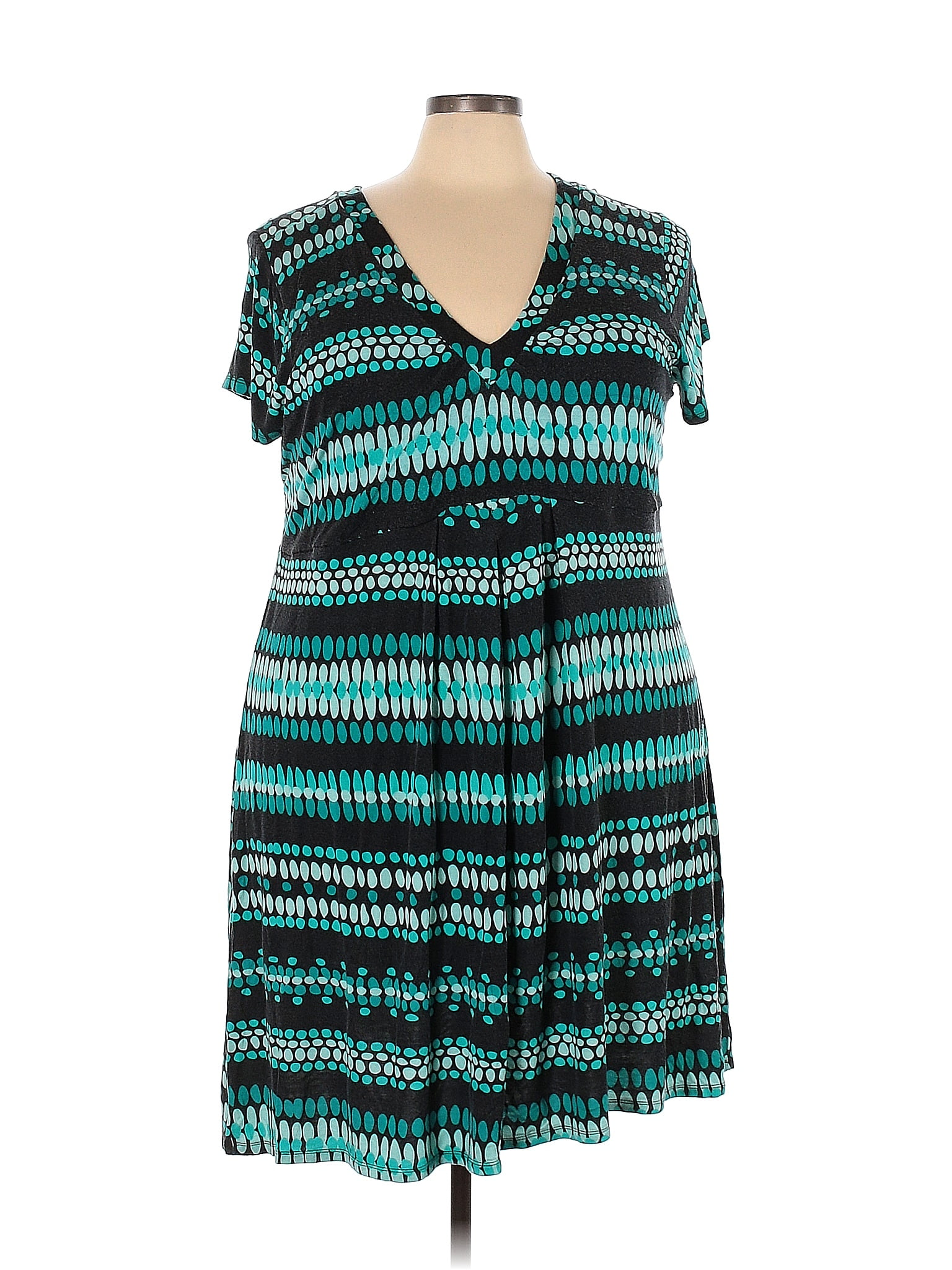 K. Jordan Multi Color Teal Casual Dress Size 4X (Plus) - 51% off | thredUP