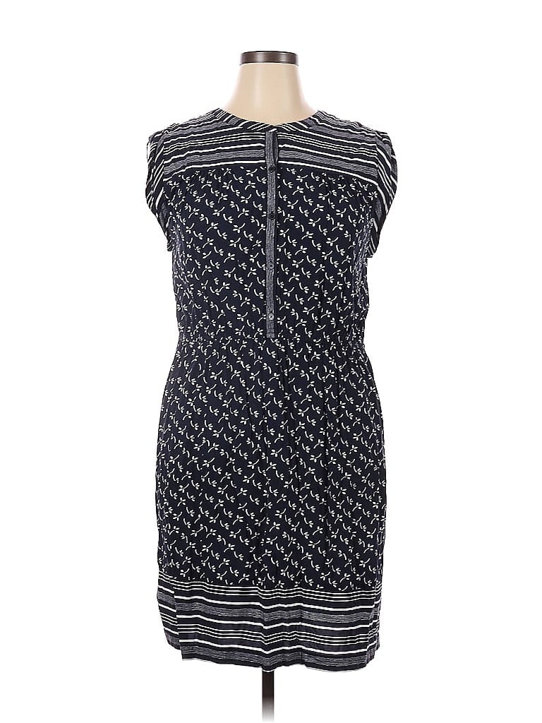 Ann Taylor Loft Outlet 100 Rayon Multi Color Blue Casual Dress Size Xl