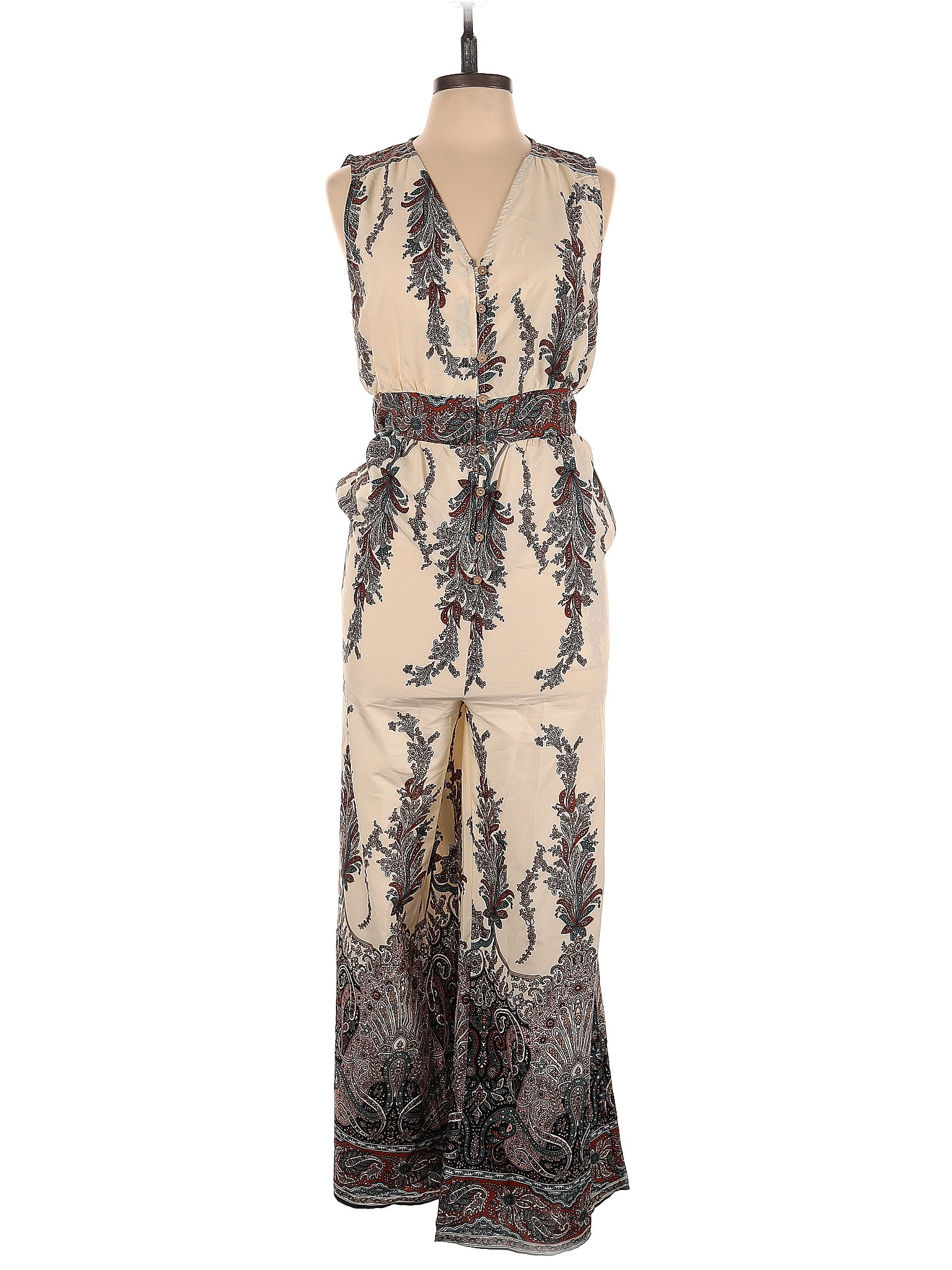 Luukse 100% Viscose Tan Jumpsuit Size XL - 70% off | ThredUp