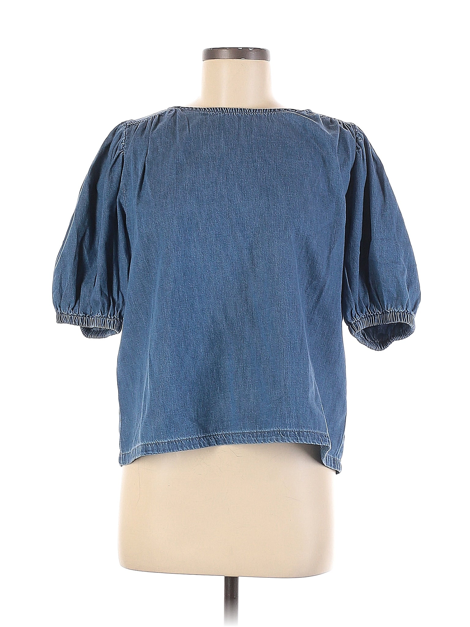 Gap Blue Short Sleeve Blouse Size M 66 Off Thredup
