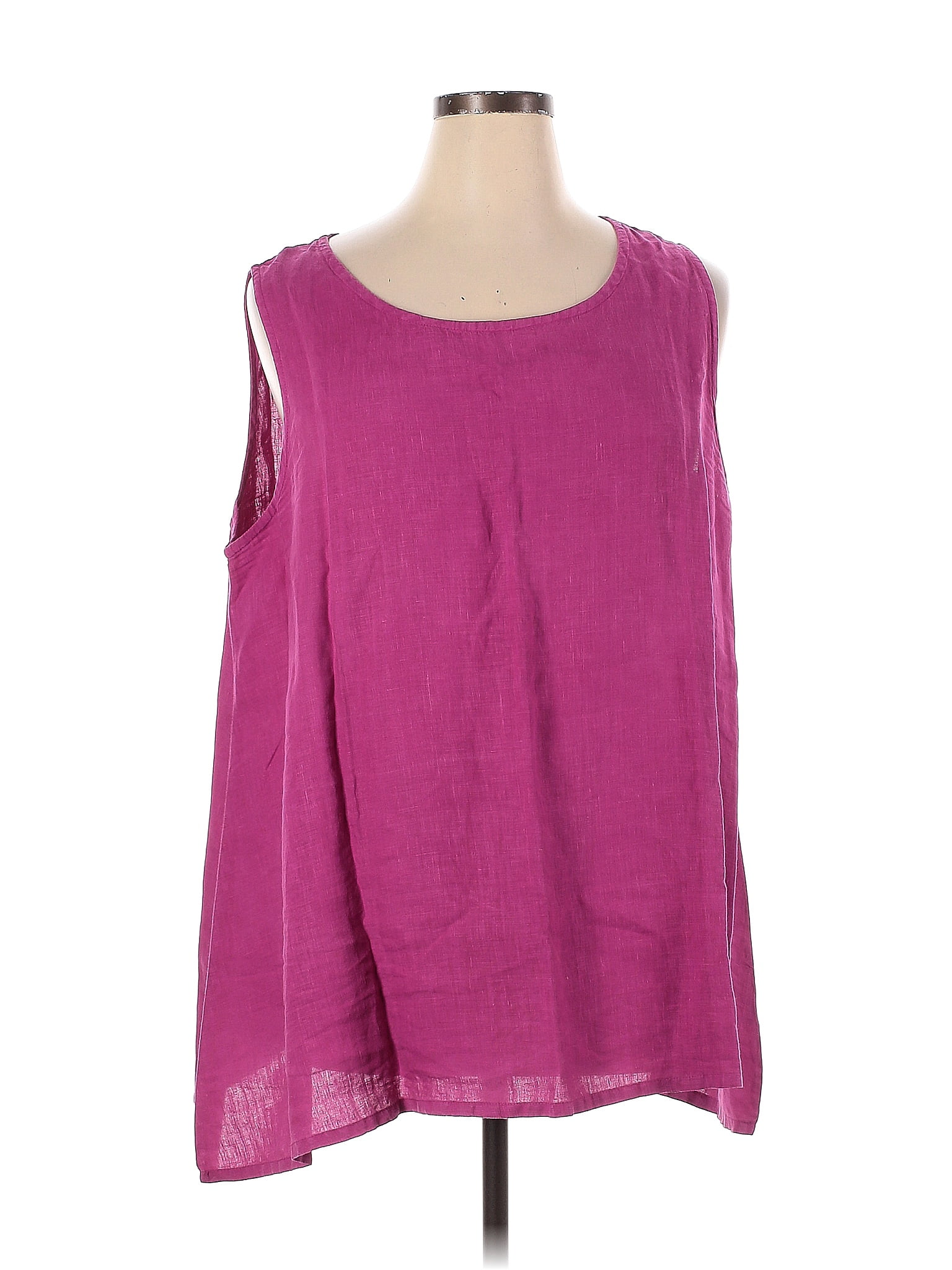 Bryn Walker 100 Linen Solid Pink Sleeveless Blouse Size Xl 74 Off