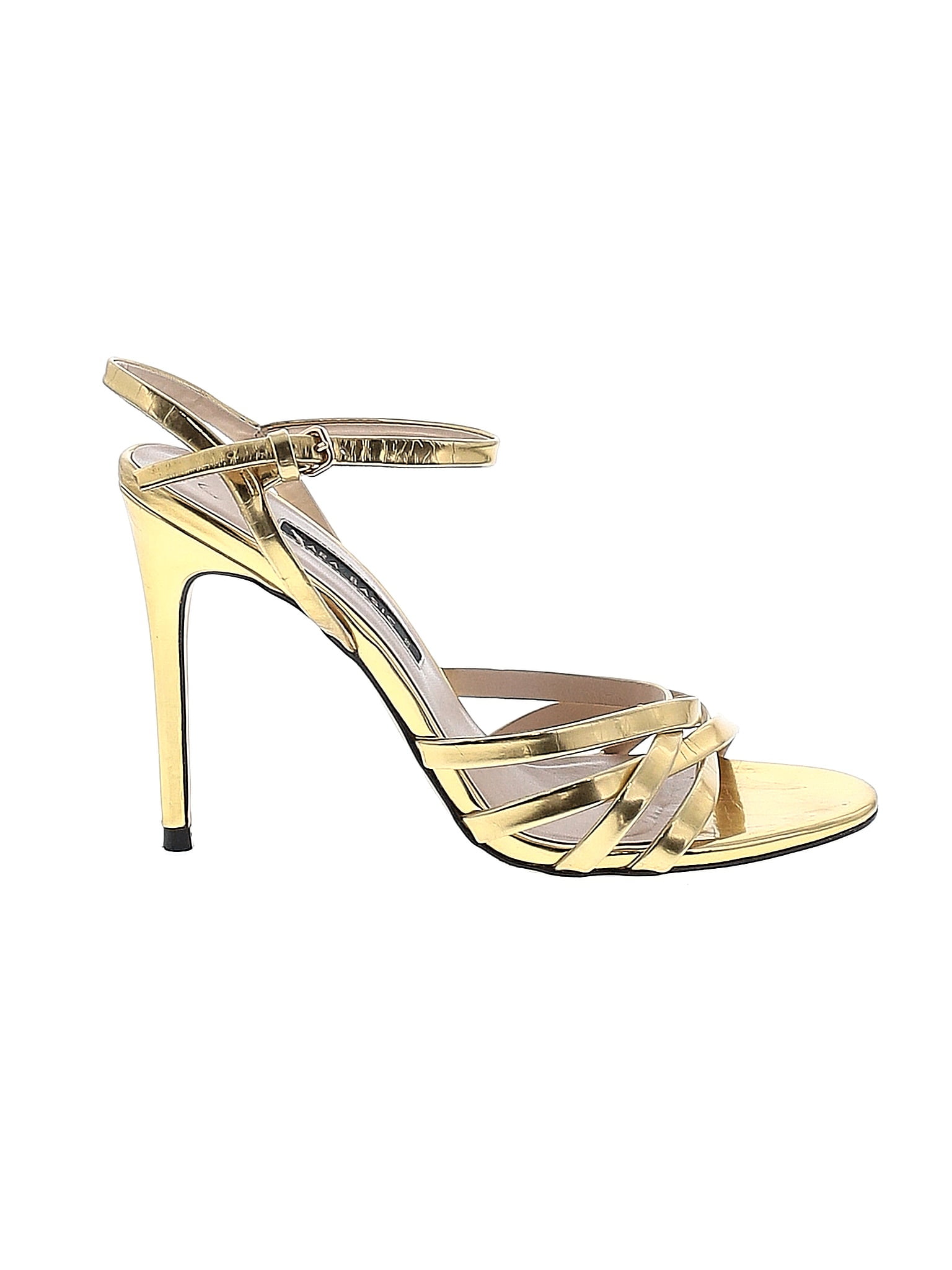 Zara Basic Metallic Gold Heels Size 39 (EU) - 59% off | thredUP