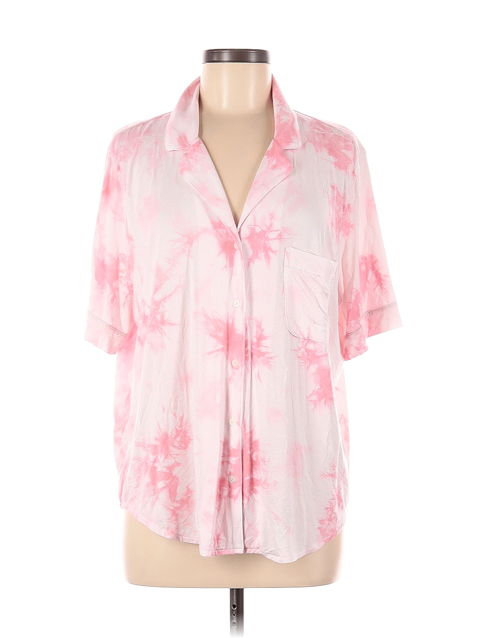 Victorias Secret Tropical Pink Short Sleeve Polo Size L 58 Off