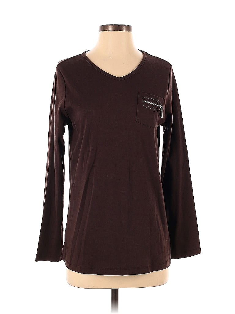Quacker Factory Brown Long Sleeve T-Shirt Size S - 71% off | ThredUp