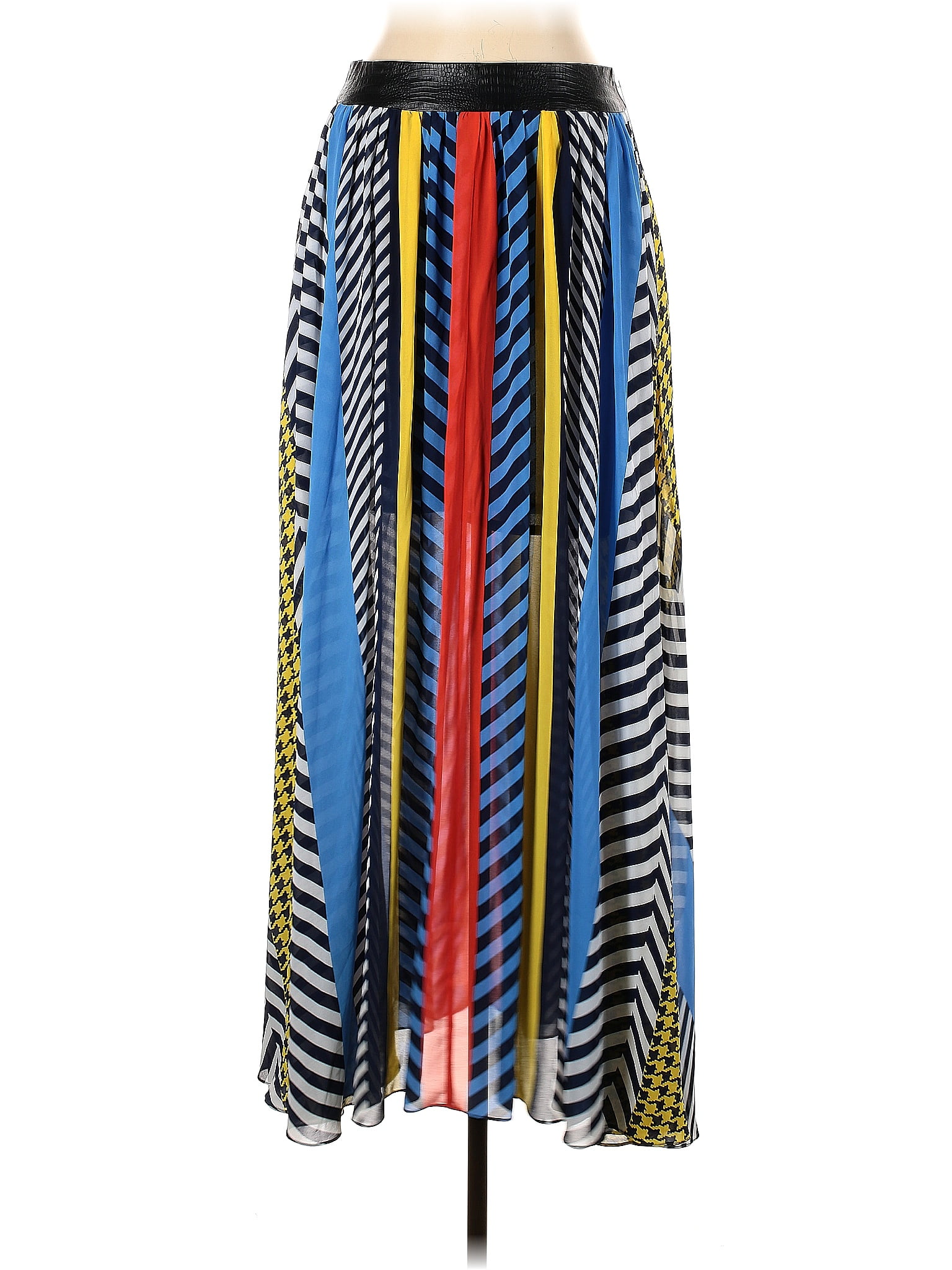 Tov Chevron Herringbone Color Block Chevron Multi Color Blue Casual