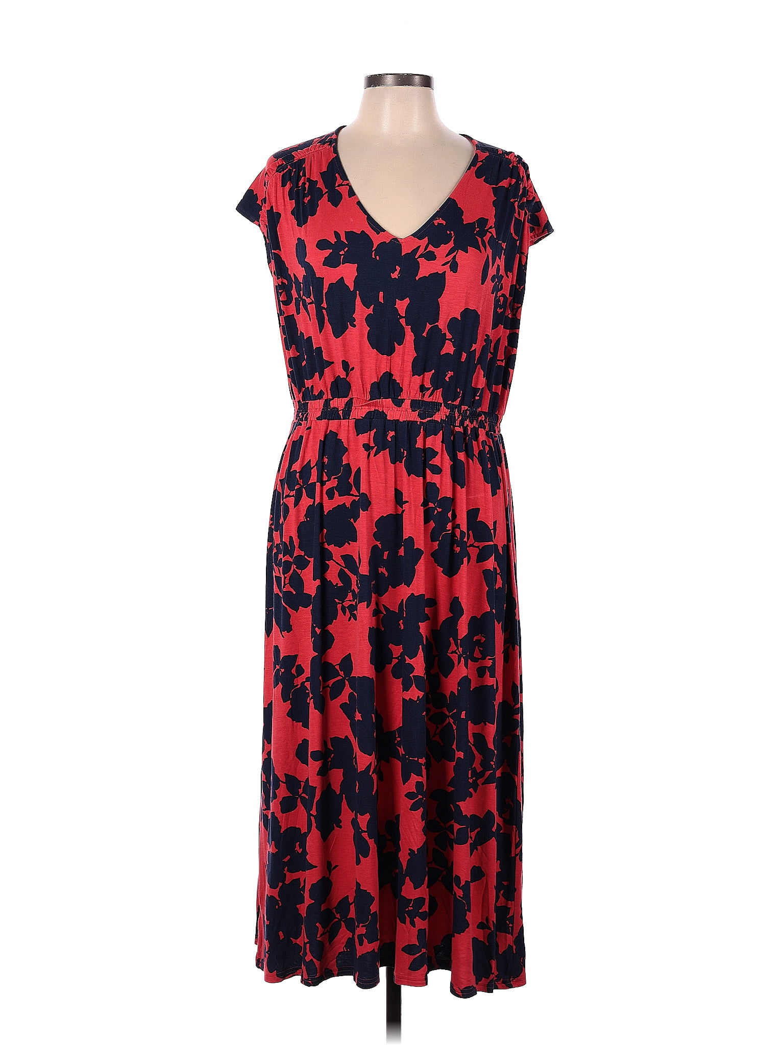 Ann Taylor Loft Floral Multi Color Red Casual Dress Size L 61 Off