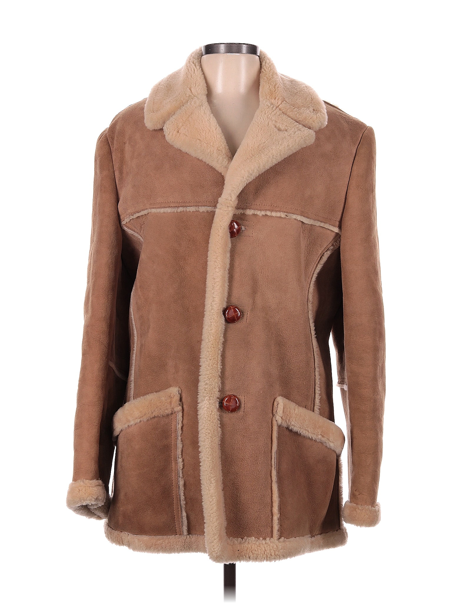 Assorted Brands 100% Wool Solid Brown Wool Coat Size L - 51% off | thredUP