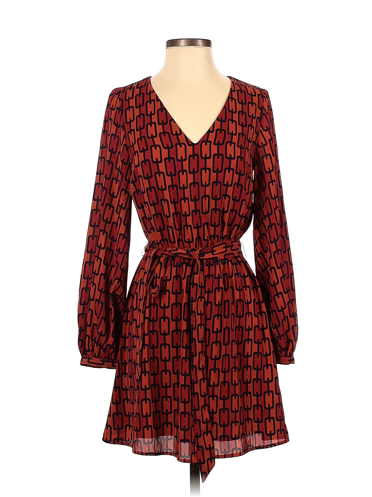 Express 100% Polyester Multi Color Red Casual Dress Size XS - 69% off ...