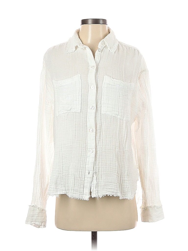 Urban Outfitters 100% Cotton Ivory Long Sleeve Button-Down Shirt Size XS - 54% off | ThredUp