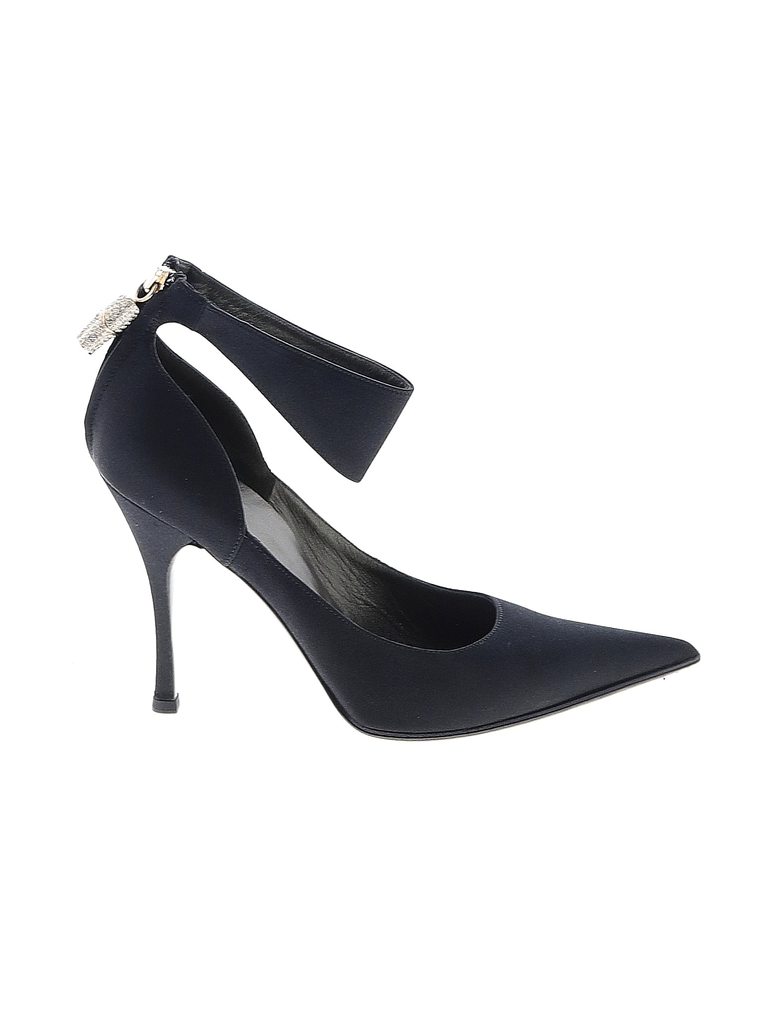 Gucci Solid Black Blue Tom Ford For Gucci Swarovski Bamboo Satin Heels Size 6 12 76 Off