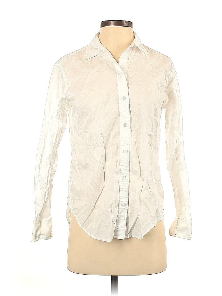 Everlane 100% Cotton Tropical White Ivory Long Sleeve Button-Down Shirt Size 0 - 52% off | ThredUp