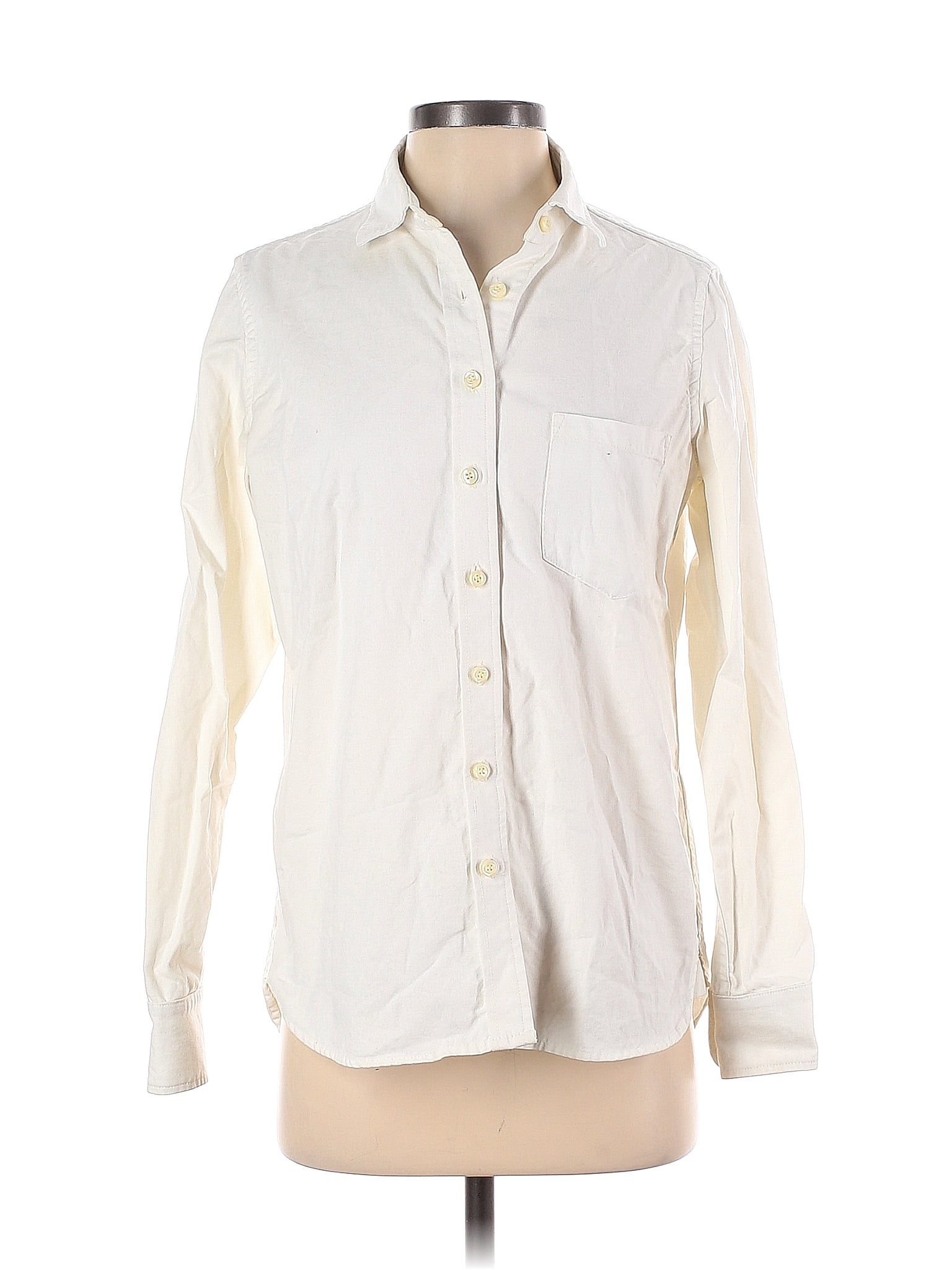TRADLANDS 100% Cotton Solid Ivory Long Sleeve Button-Down Shirt Size S - 79% off | ThredUp