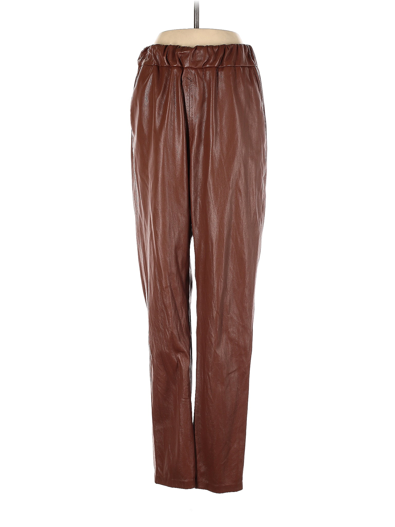 Anine Bing Solid Brown Colton Faux Leather Pants Size S - 82% off | thredUP