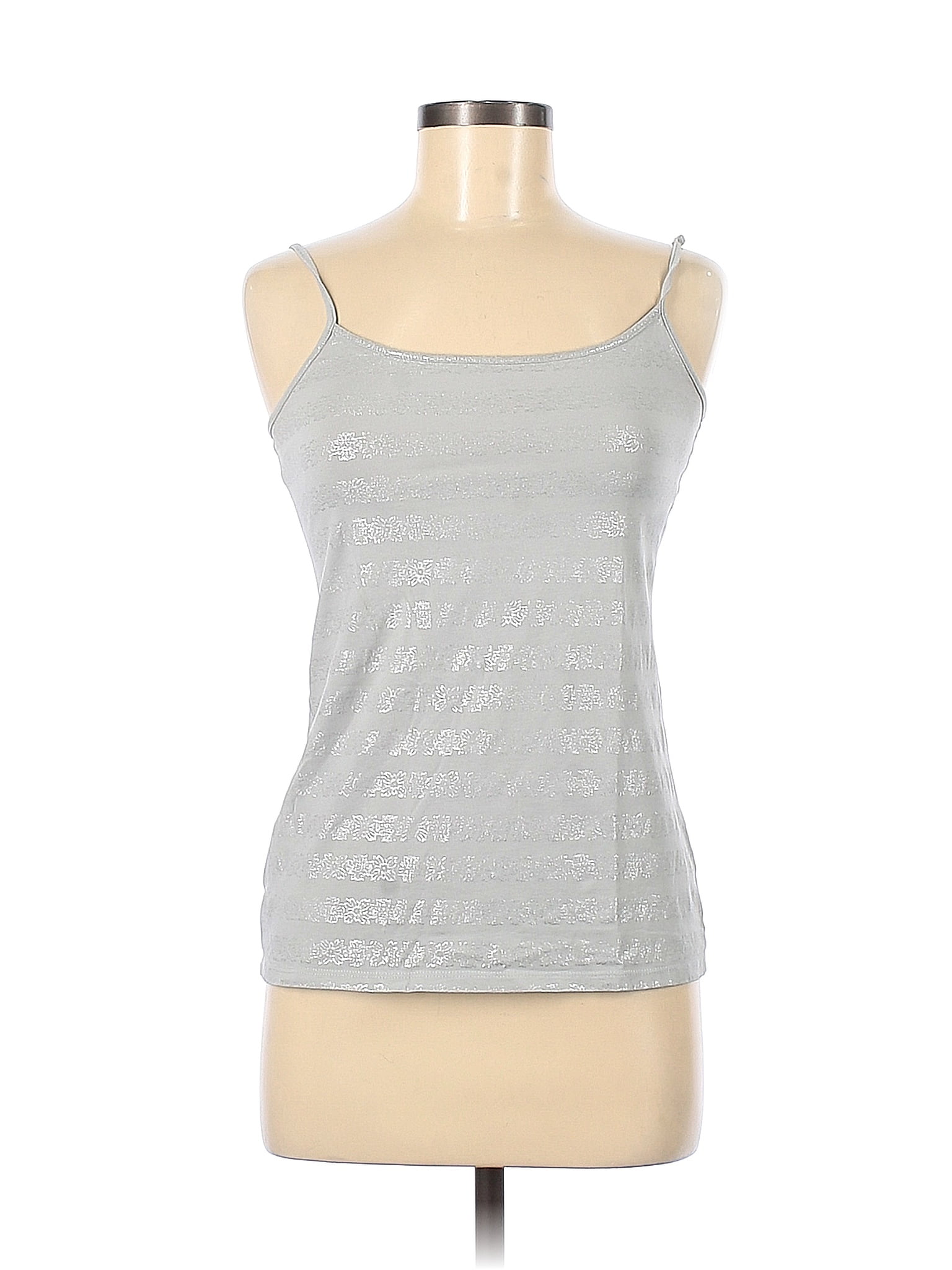 Ann Taylor LOFT Outlet Stripes Gray Silver Tank Top Size M - 43% off ...