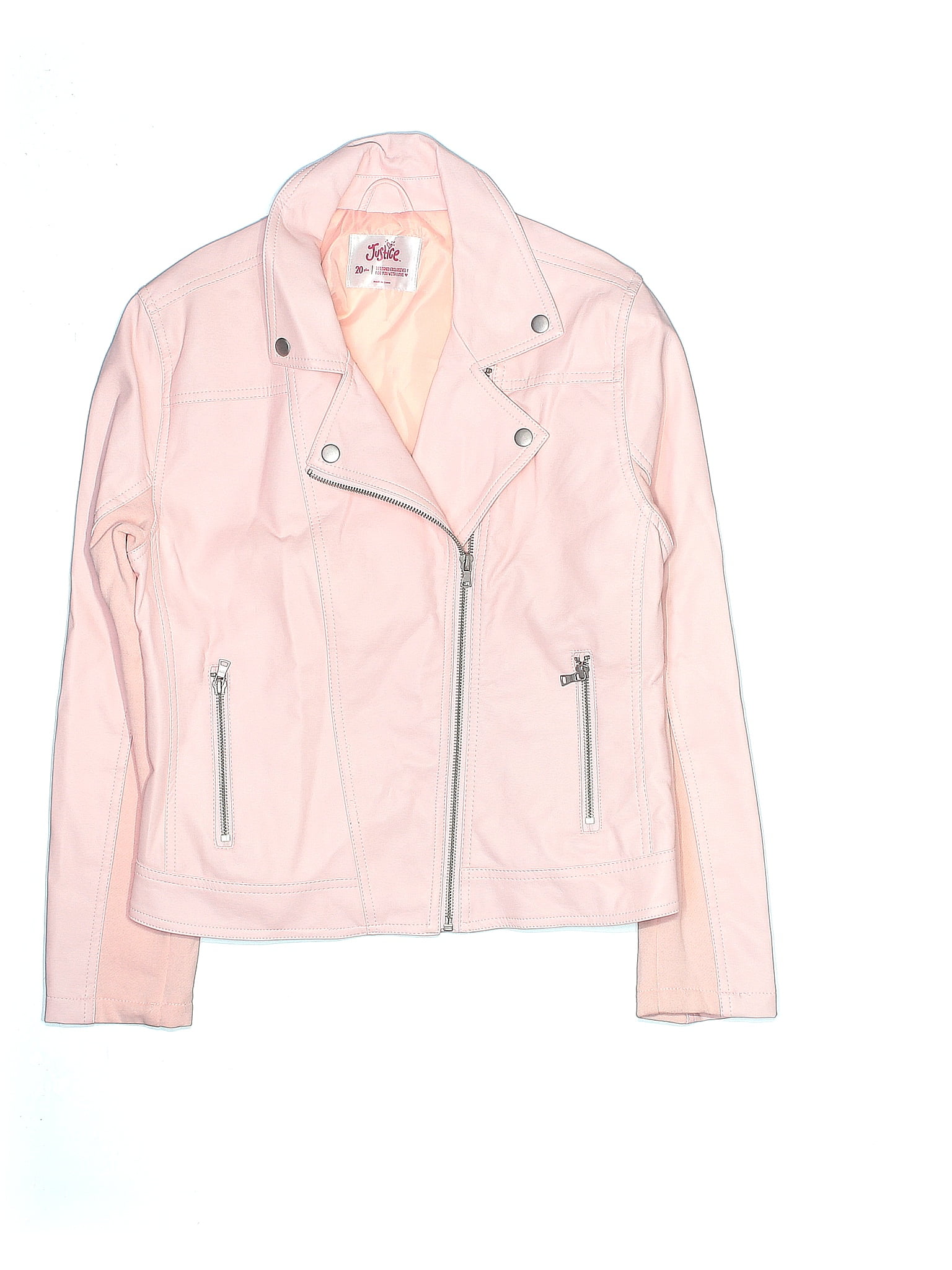 Justice Solid Pink Denim Jacket Size 20 (Plus) - 63% off | thredUP