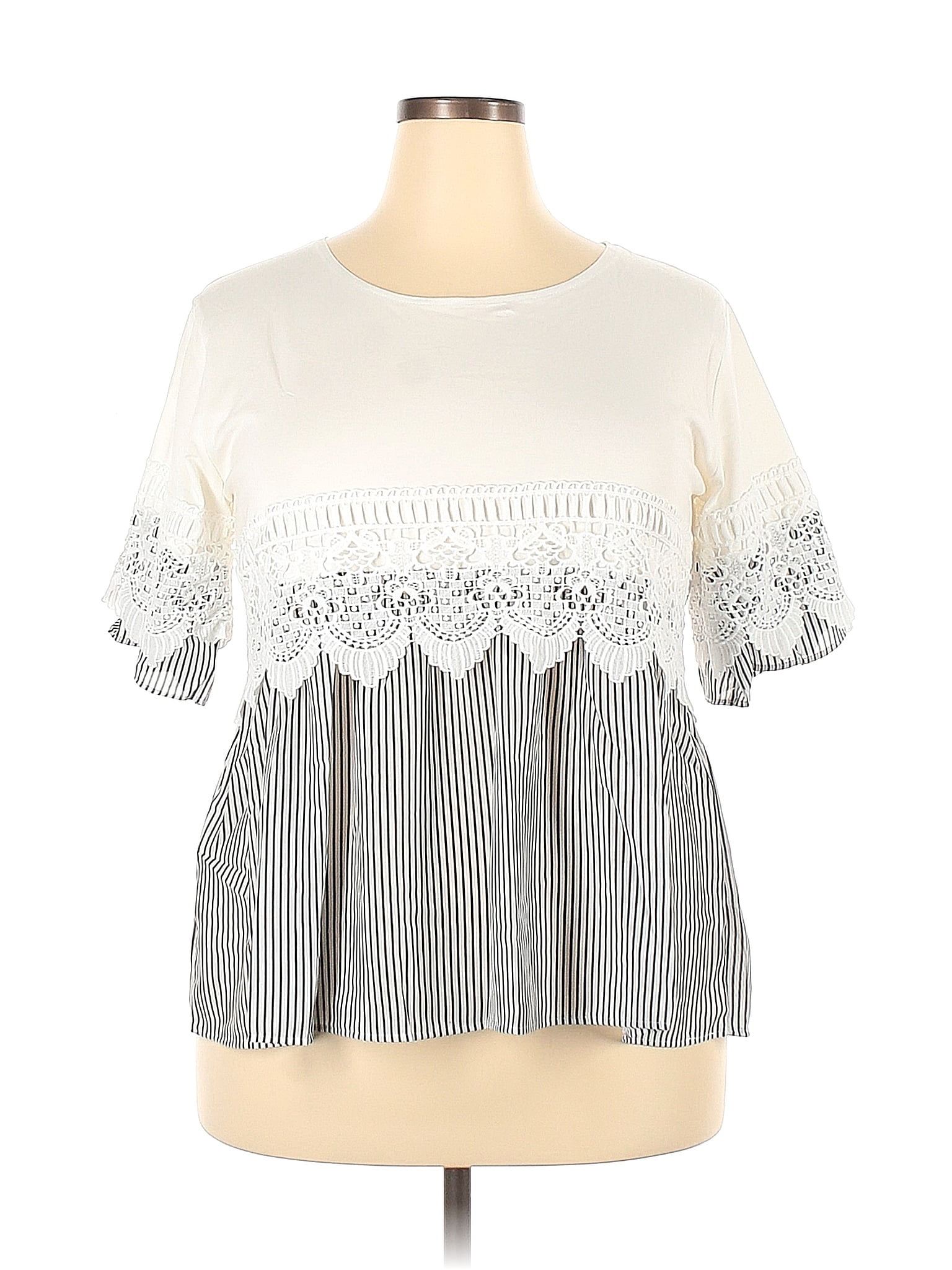 Assorted Brands Ivory 3 4 Sleeve Blouse Size 3x Plus 52 Off Thredup