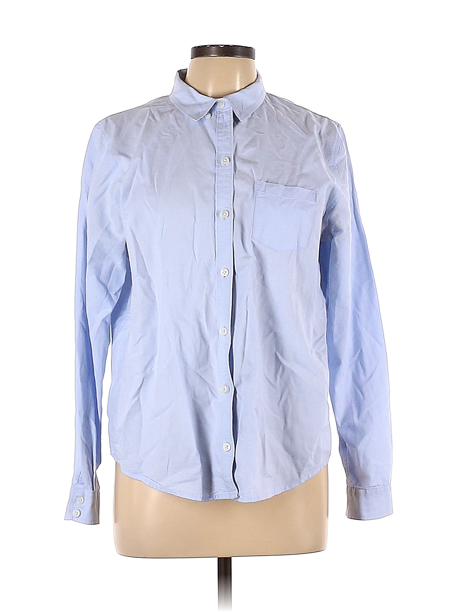 Universal Thread 100% Cotton Blue Long Sleeve Button-Down Shirt Size L - 26% off | thredUP