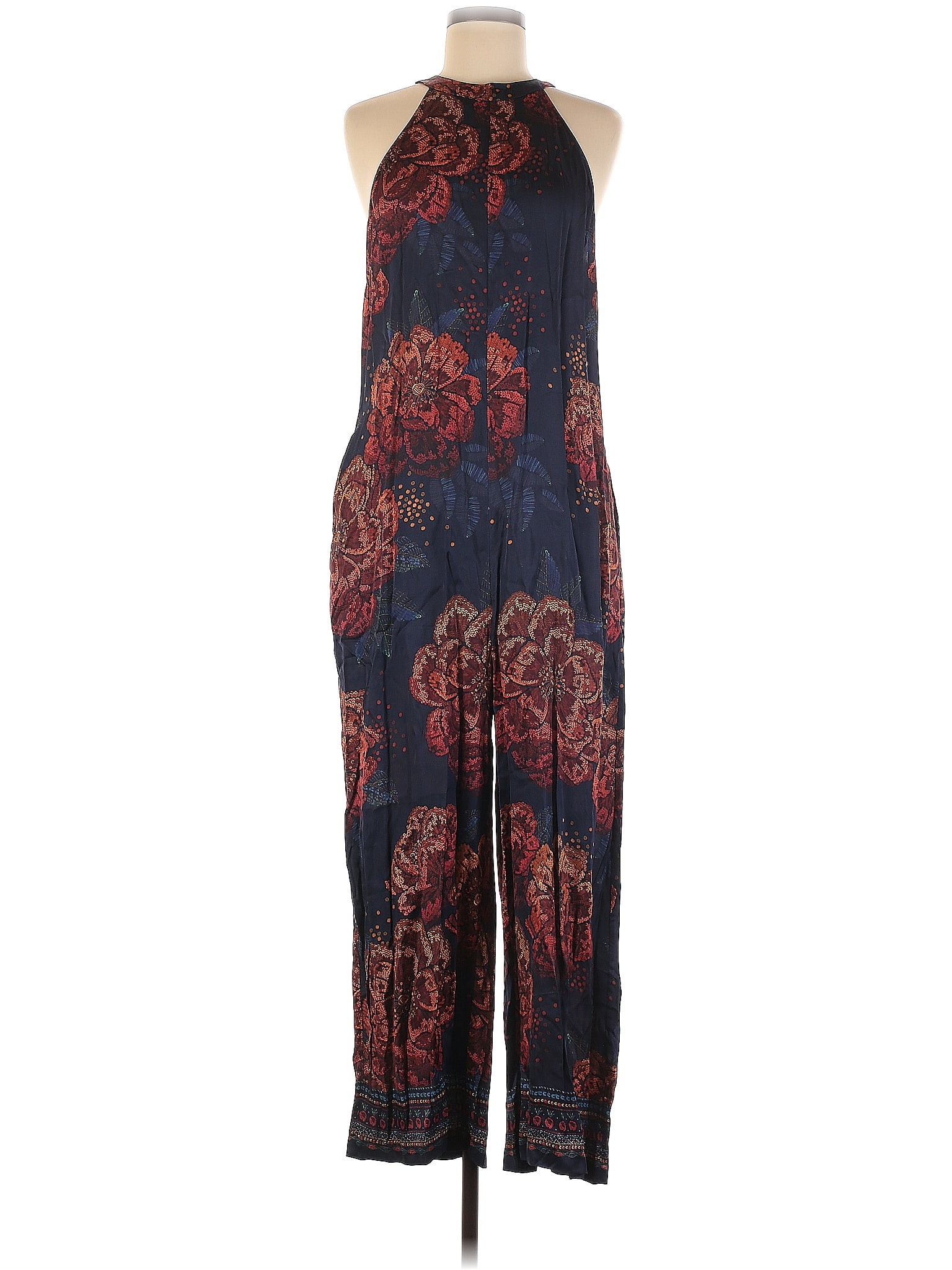 FARM Rio for Anthropologie Floral Blue Jumpsuit Size M - 14% off | ThredUp