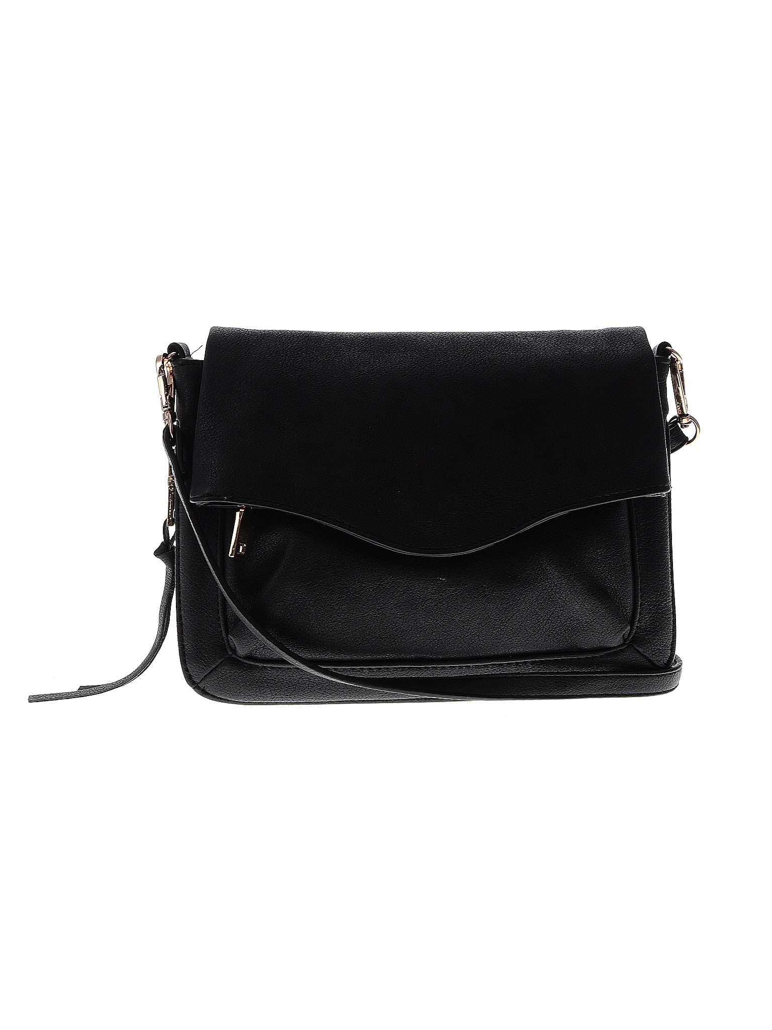 Moda Luxe 100% Polyurethane Solid Black Crossbody Bag One Size - 50% ...