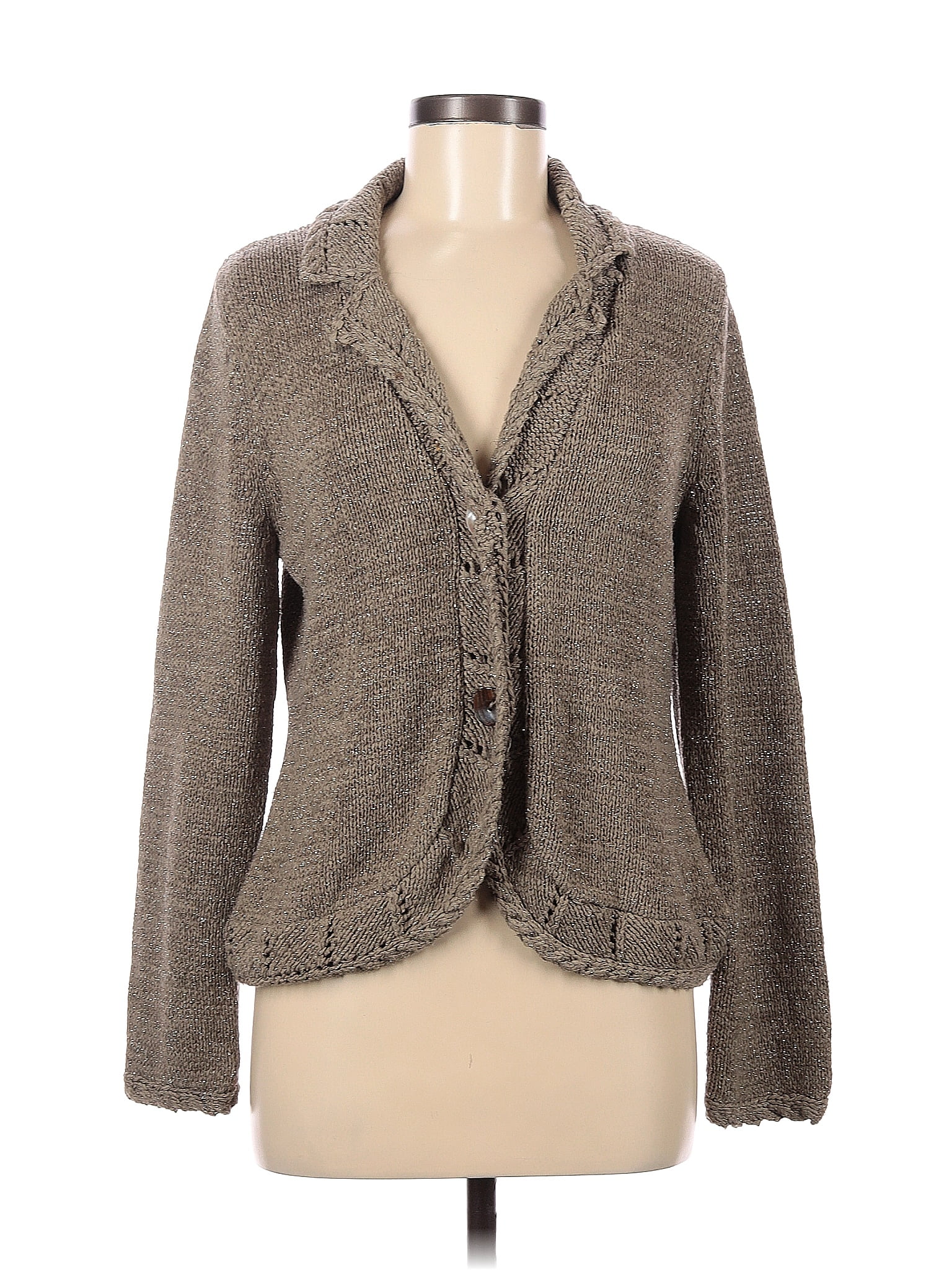 Chico's Color Block Tan Brown Cardigan Size Med (1) - 74% off | thredUP