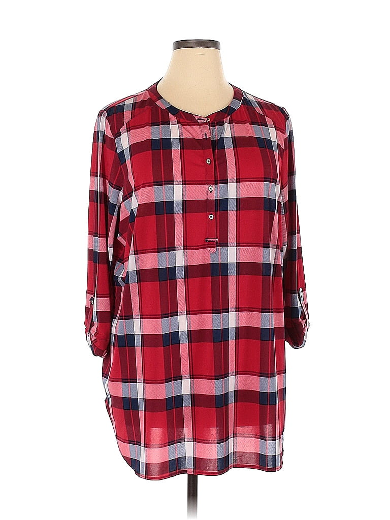 Nygard Plaid Red Long Sleeve Blouse Size 2X (Plus) - 67% off | ThredUp